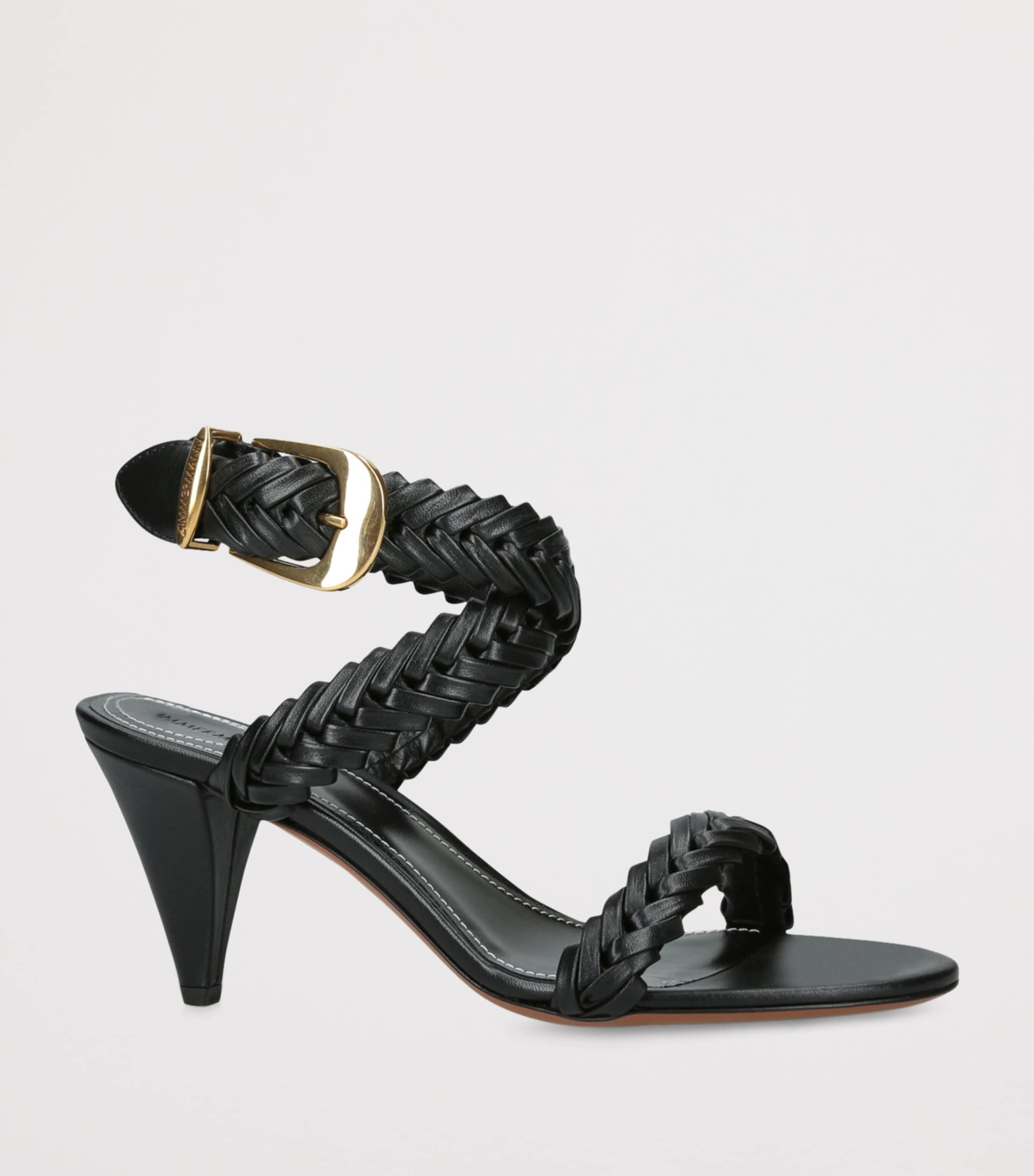 Zimmermann Black Calf Leather Helix Sandals 75 | Harrods CA