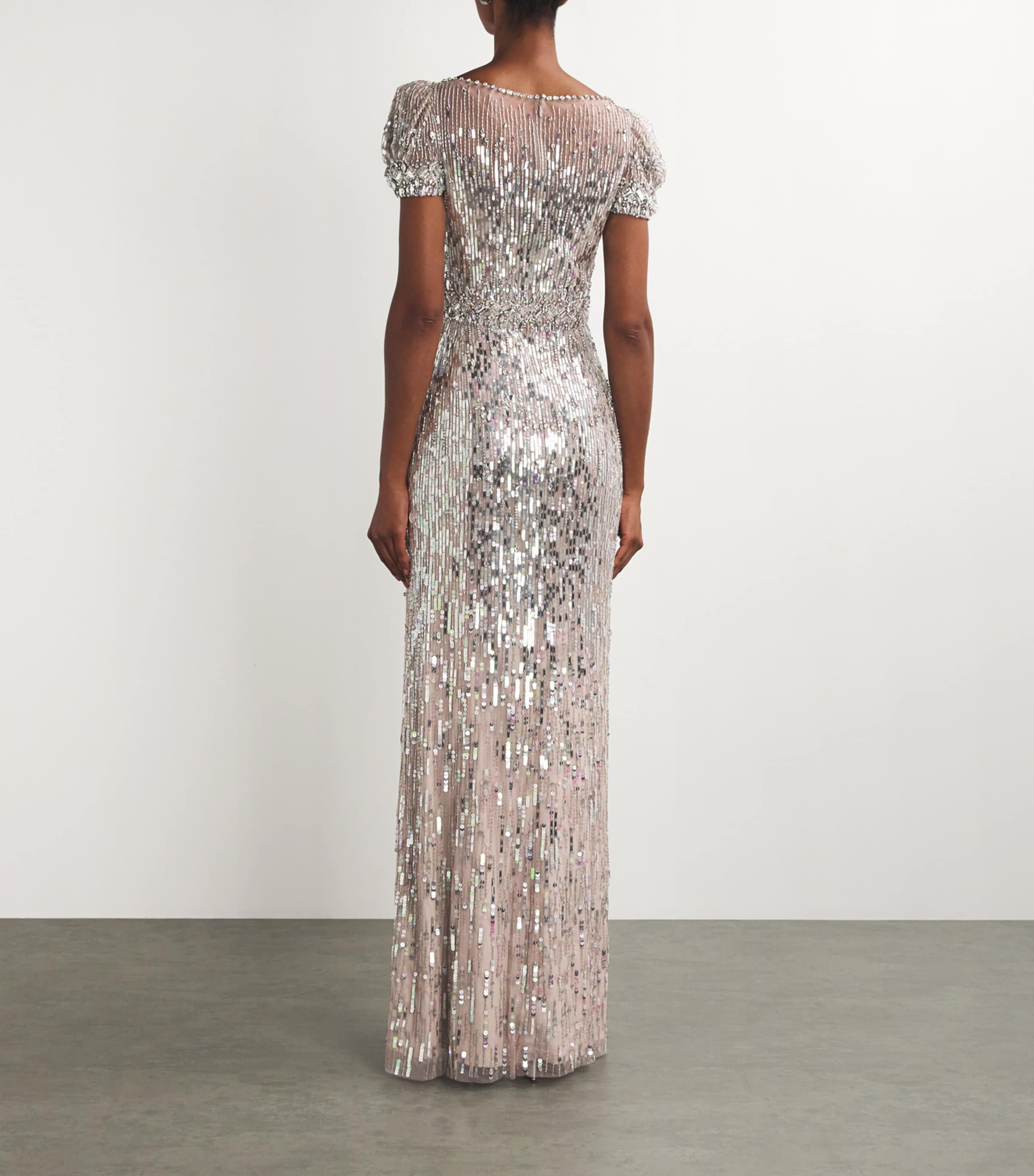 Jenny Packham Silver Sequin-Embellished Sun Gem Gown | Harrods UK