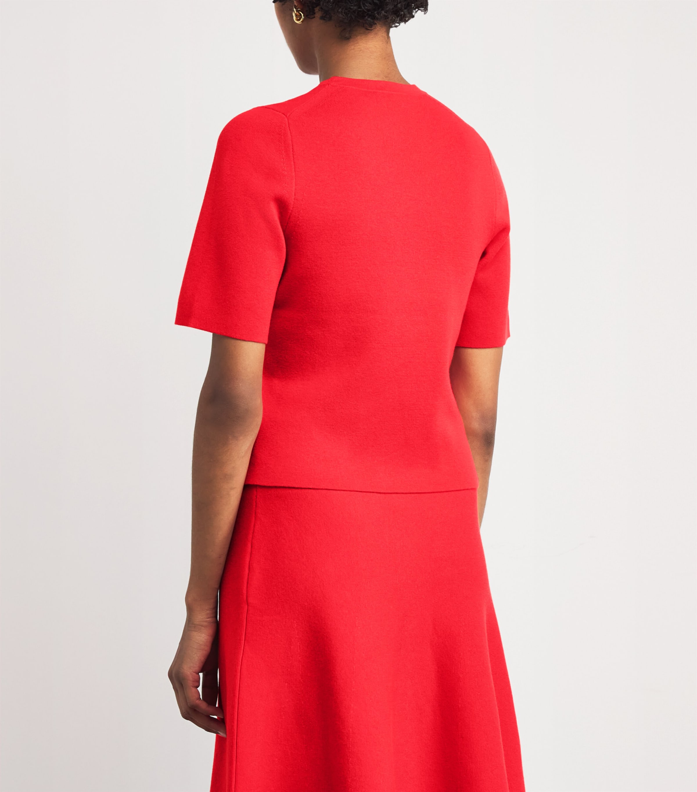 ME+EM Red Milano Knit Short-Sleeve Sweater | Harrods AE