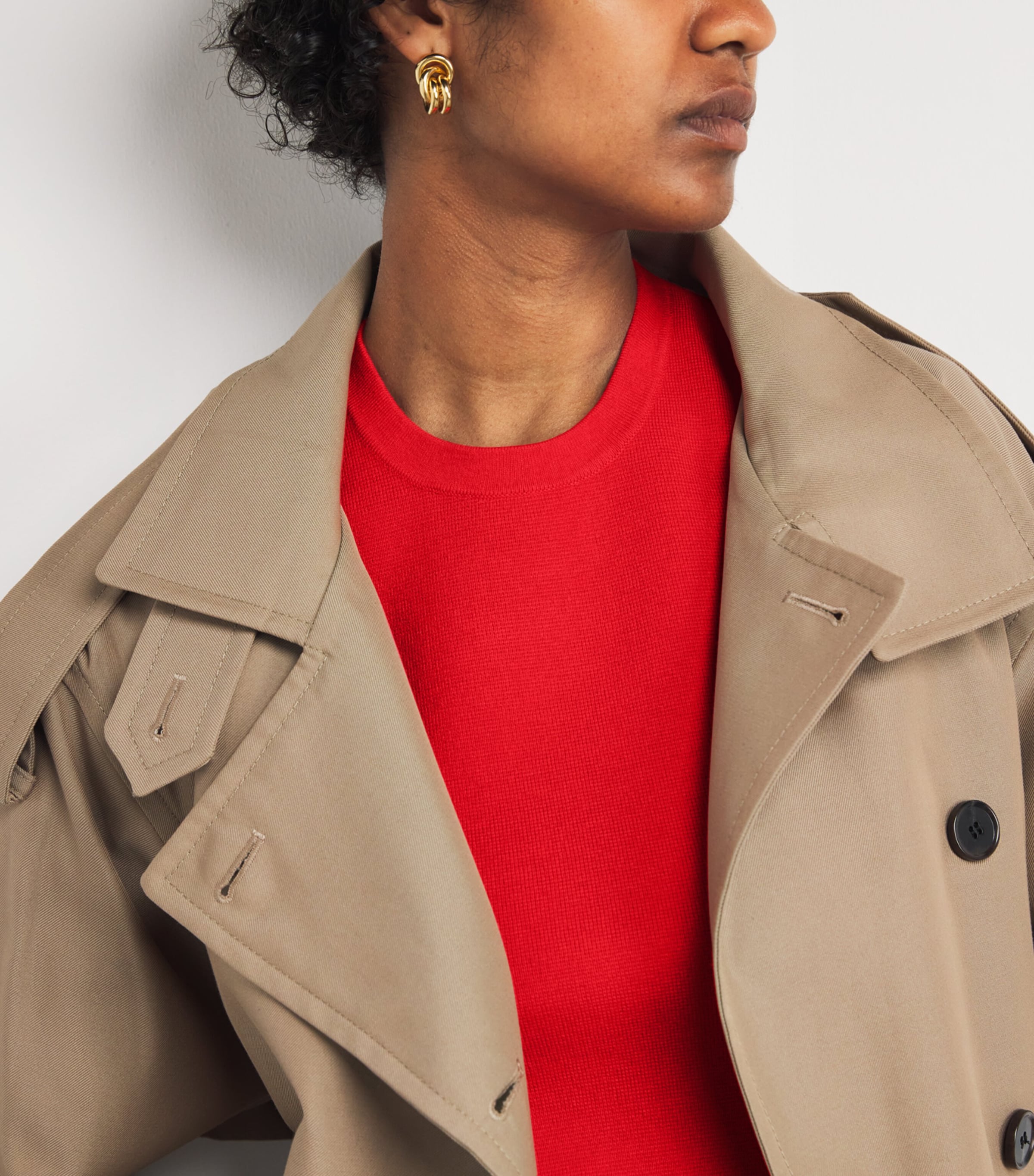 ME+EM Red Milano Knit Short-Sleeve Sweater | Harrods UK