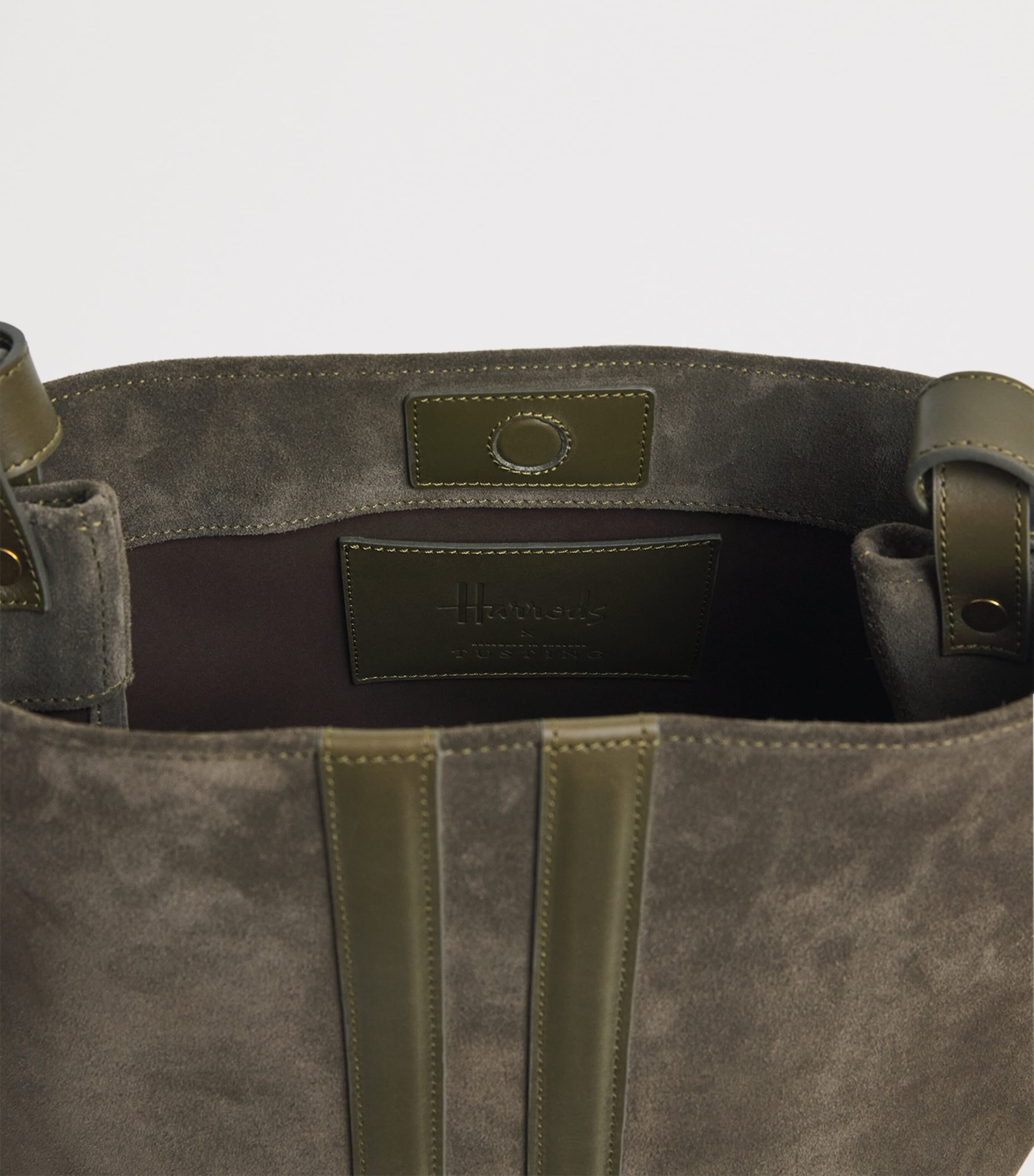 Harrods Green Suede H Tote Bag | Harrods AU