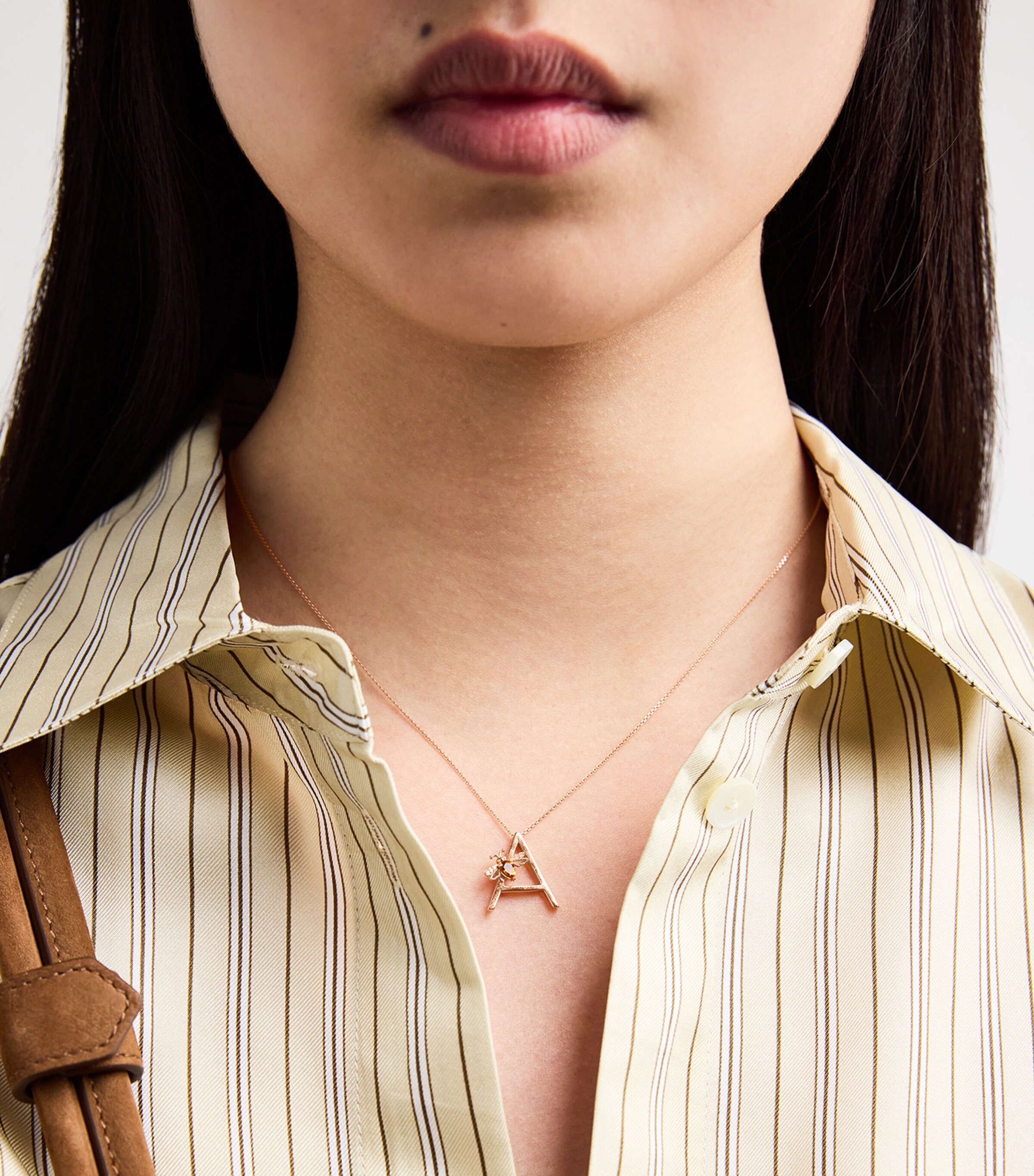 Bee Goddess Rose Gold, Diamond and Citrine Letter ‘A’ Necklace | Harrods NZ