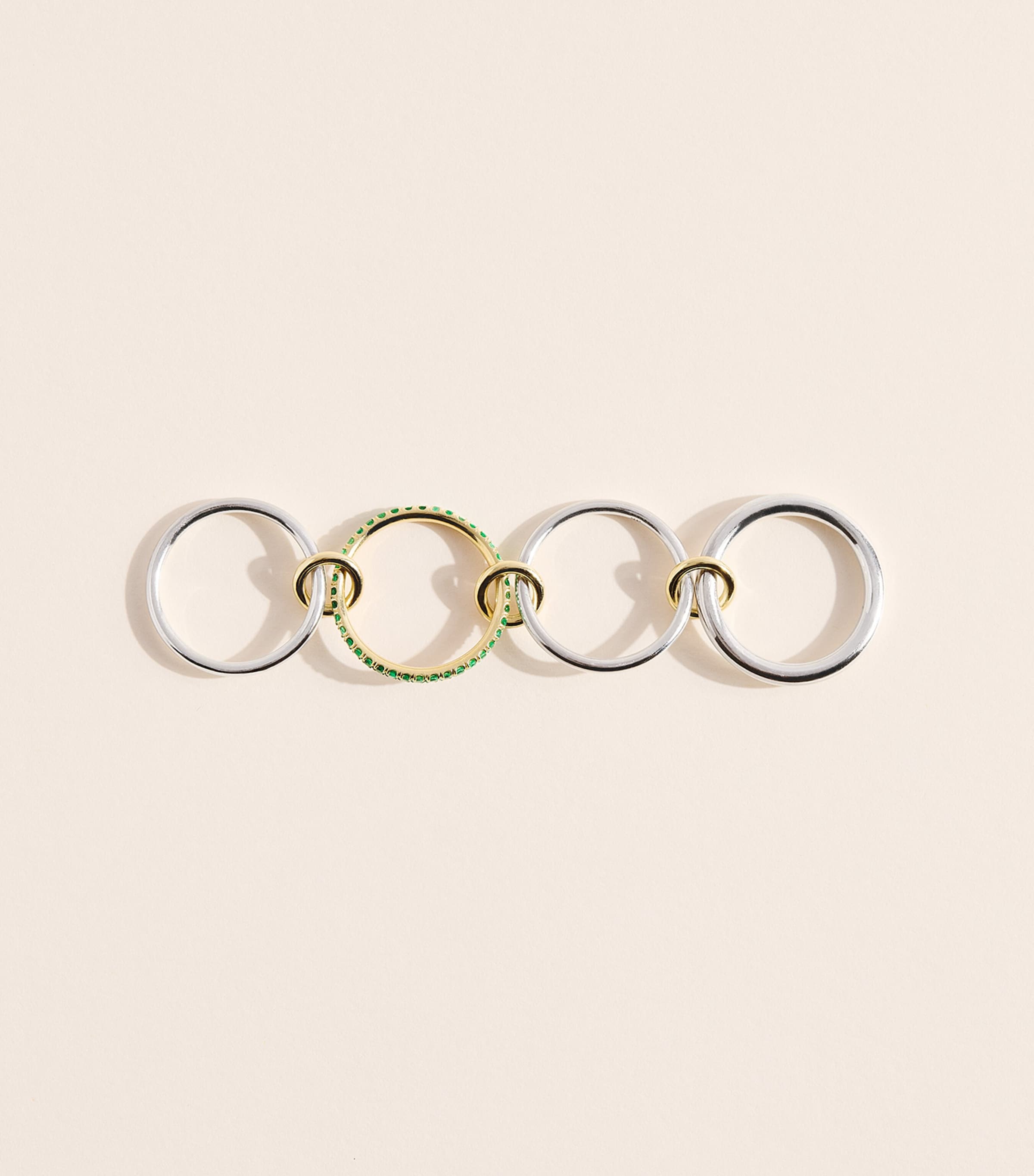 Spinelli Kilcollin Sterling Silver, Yellow Gold and Emerald Nimbus Ring ...