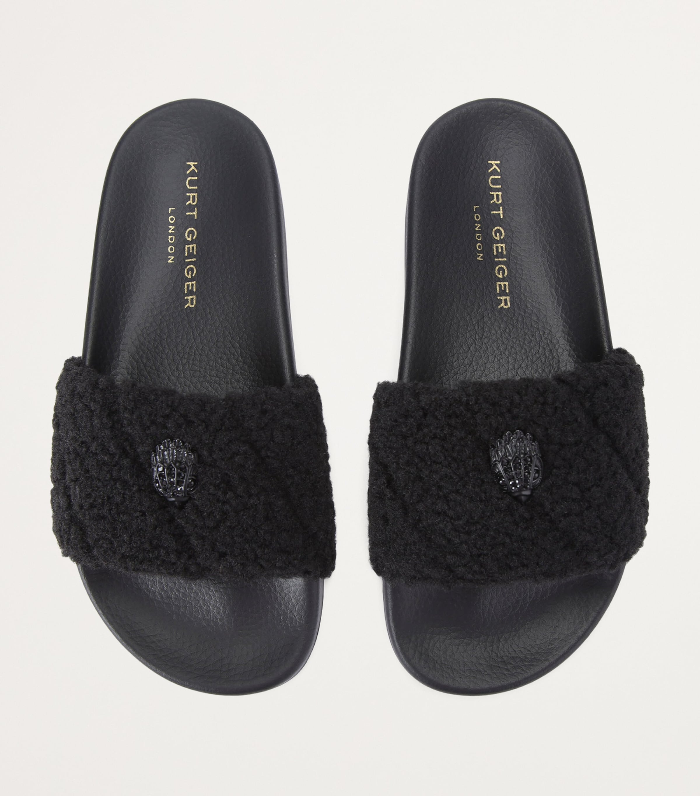 Kurt Geiger London Black Meena Teddy Slides | Harrods UK