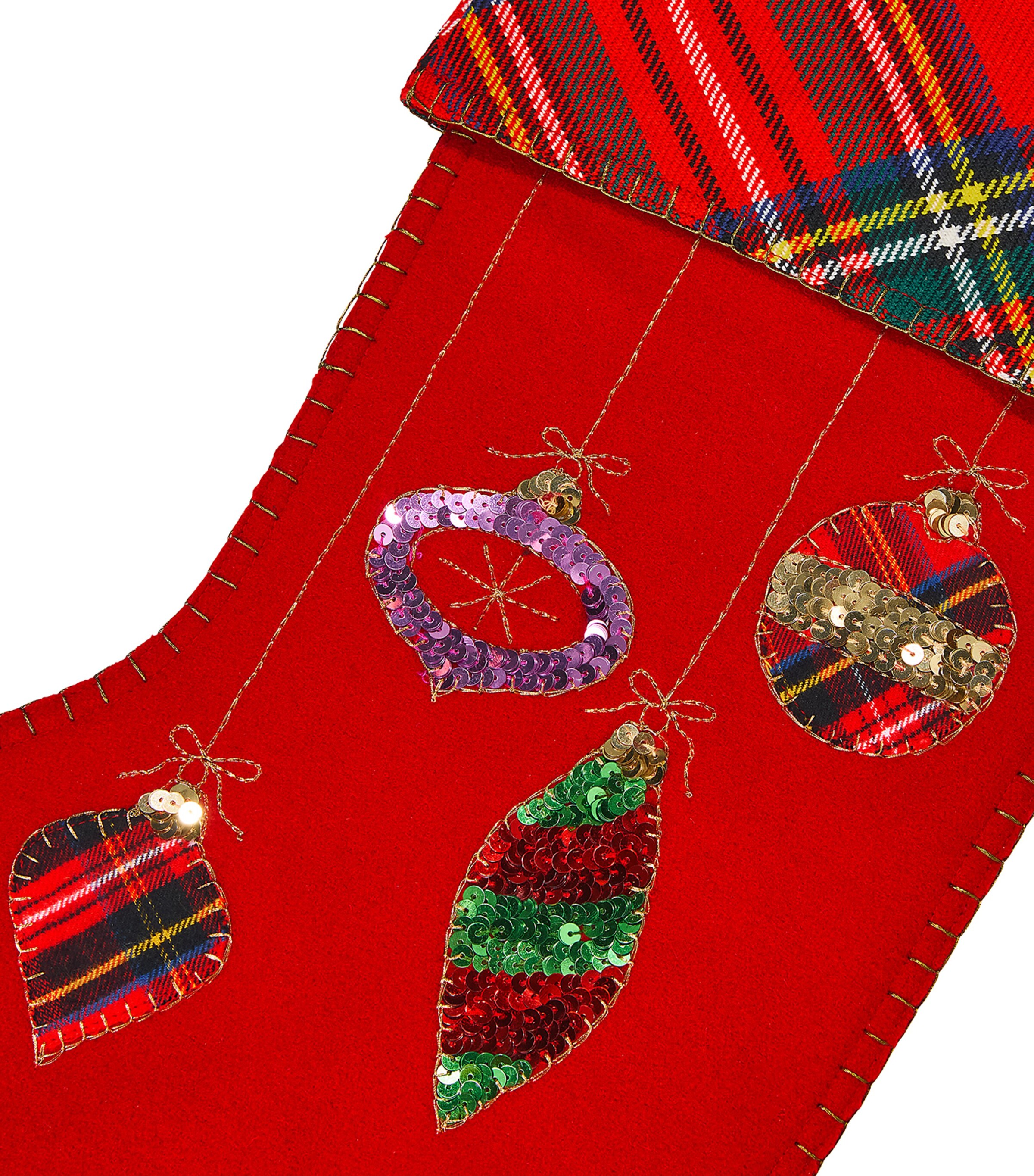 Jan Constantine Tartan Bauble-Embroidered Christmas Stocking | Harrods SA