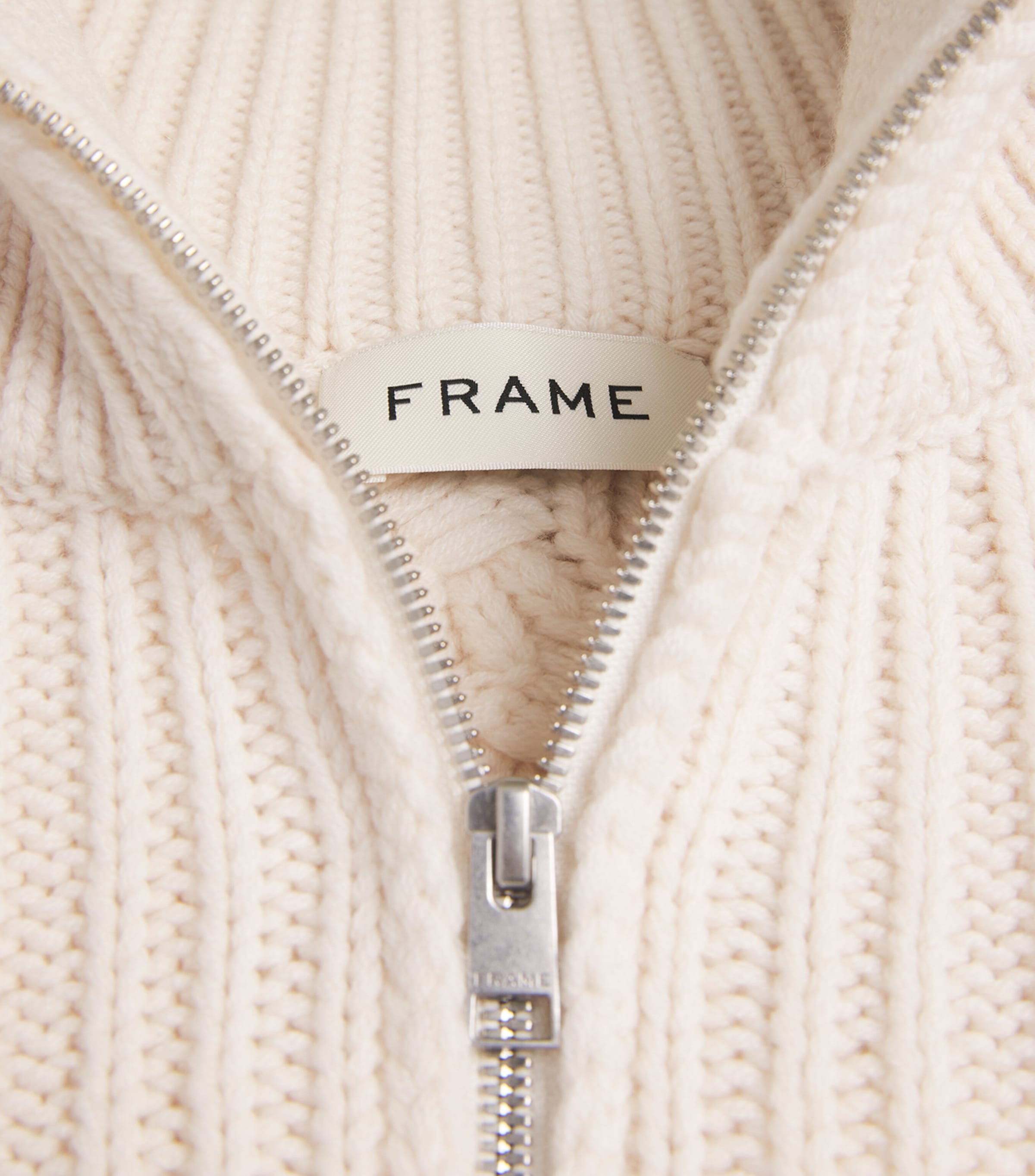 FRAME Ivory Wool-Cashmere Half-Zip Sweater | Harrods DE