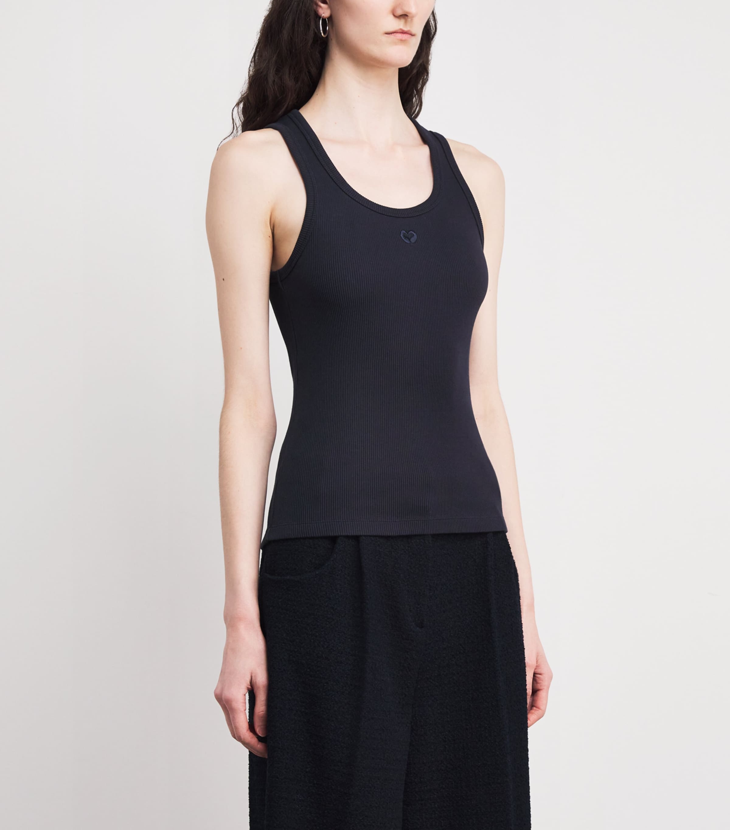 Maje Blue Stretch-Cotton Logo Tank Top | Harrods US