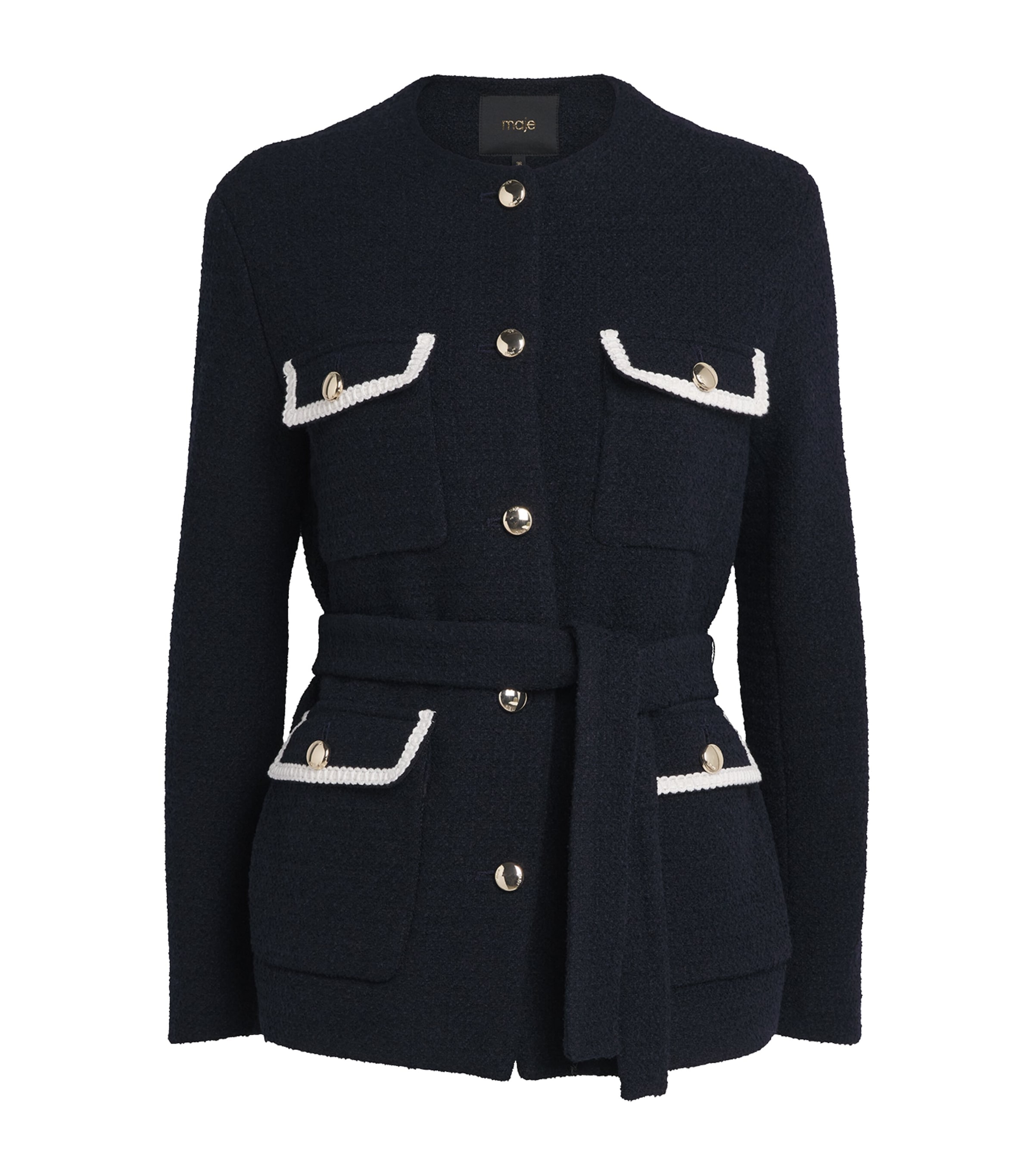 Maje Blue Tweed Jacket | Harrods UK