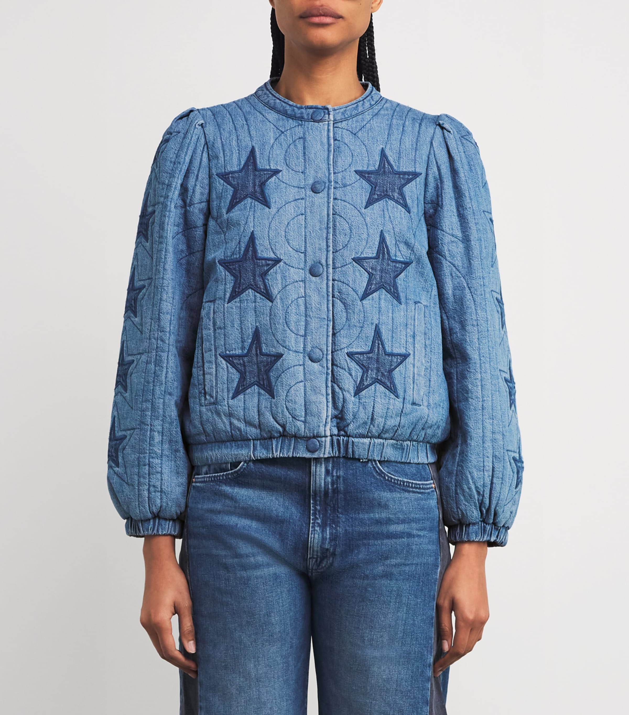 MOTHER Blue The Rough Puff Denim Jacket | Harrods US