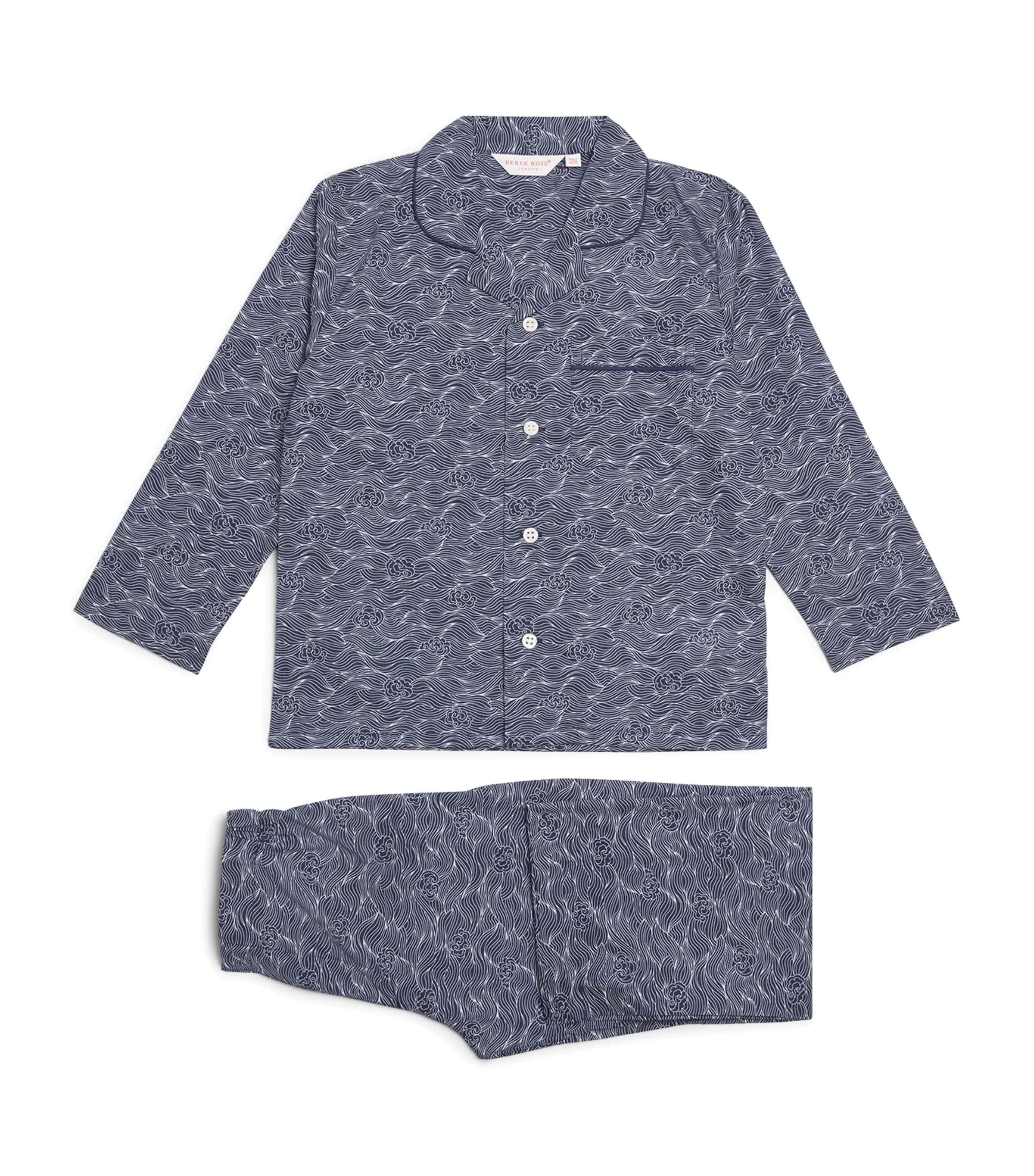 Derek Rose Kids Navy Ledbury Pyjamas (3-16 Years) | Harrods HK