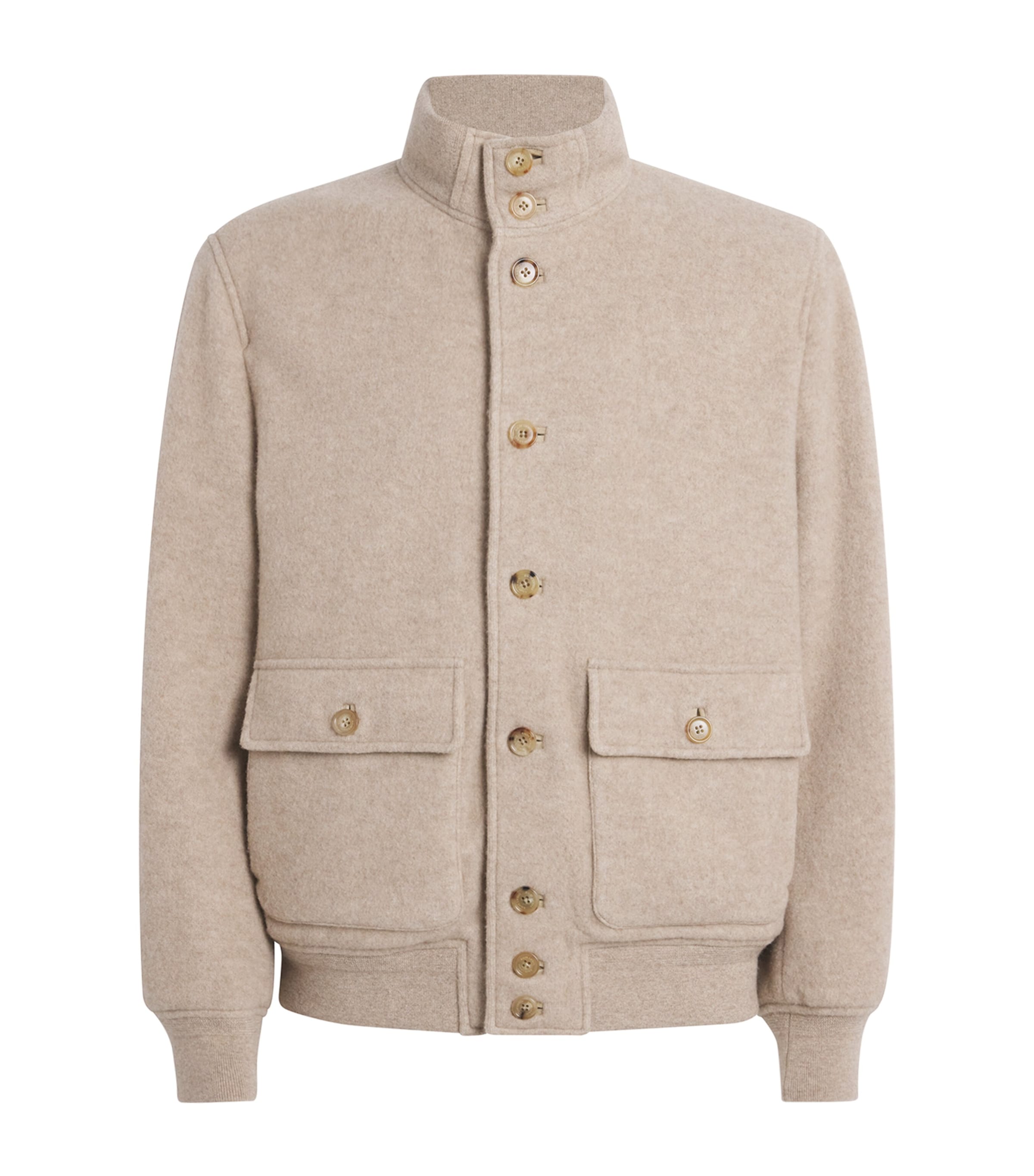 Ralph Lauren Purple Label Brown Cashmere Fleece Collared Jacket ...