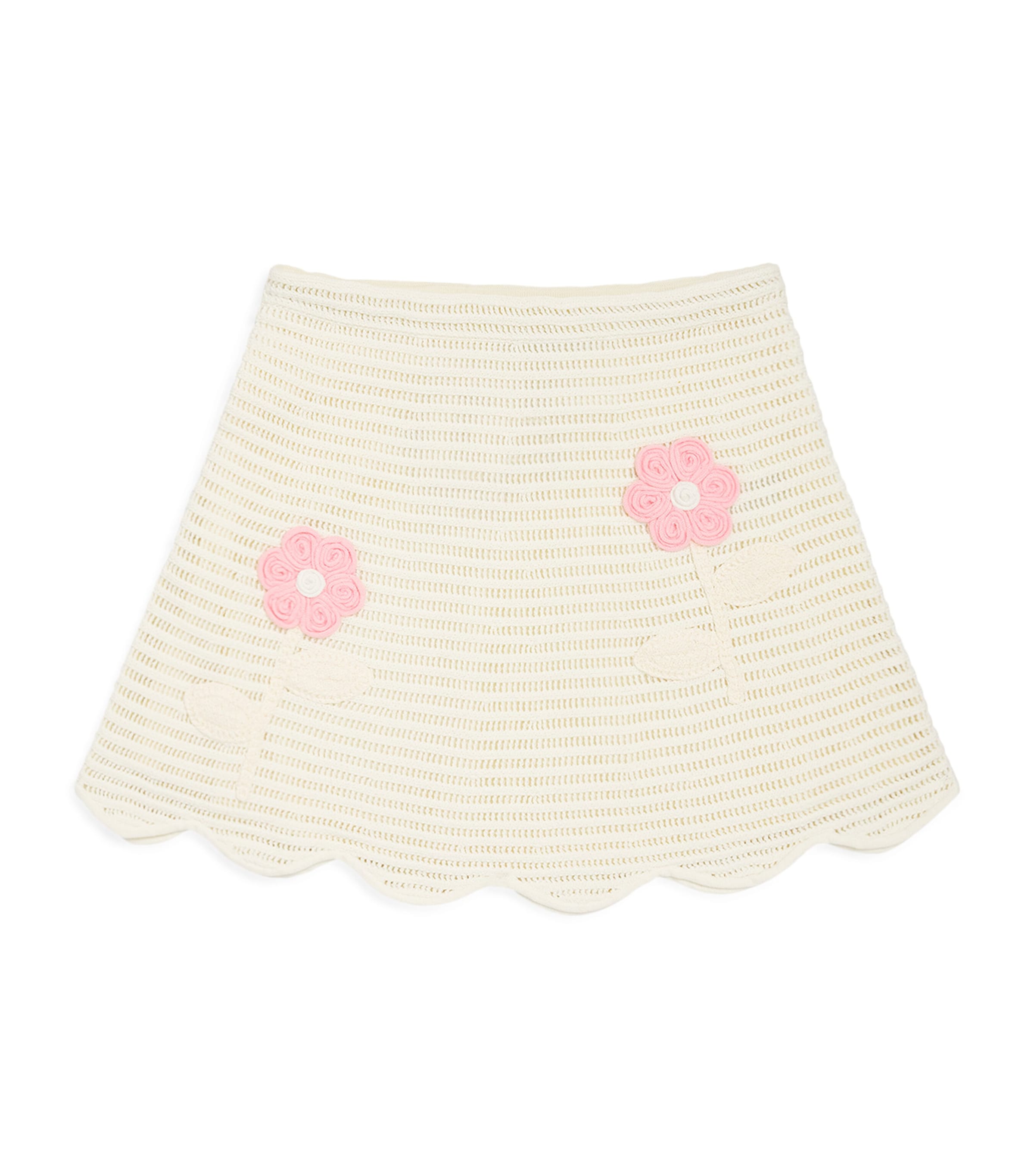 Self-Portrait Kids Ivory Floral-Embroidered Mini Skirt (3-12 Years ...