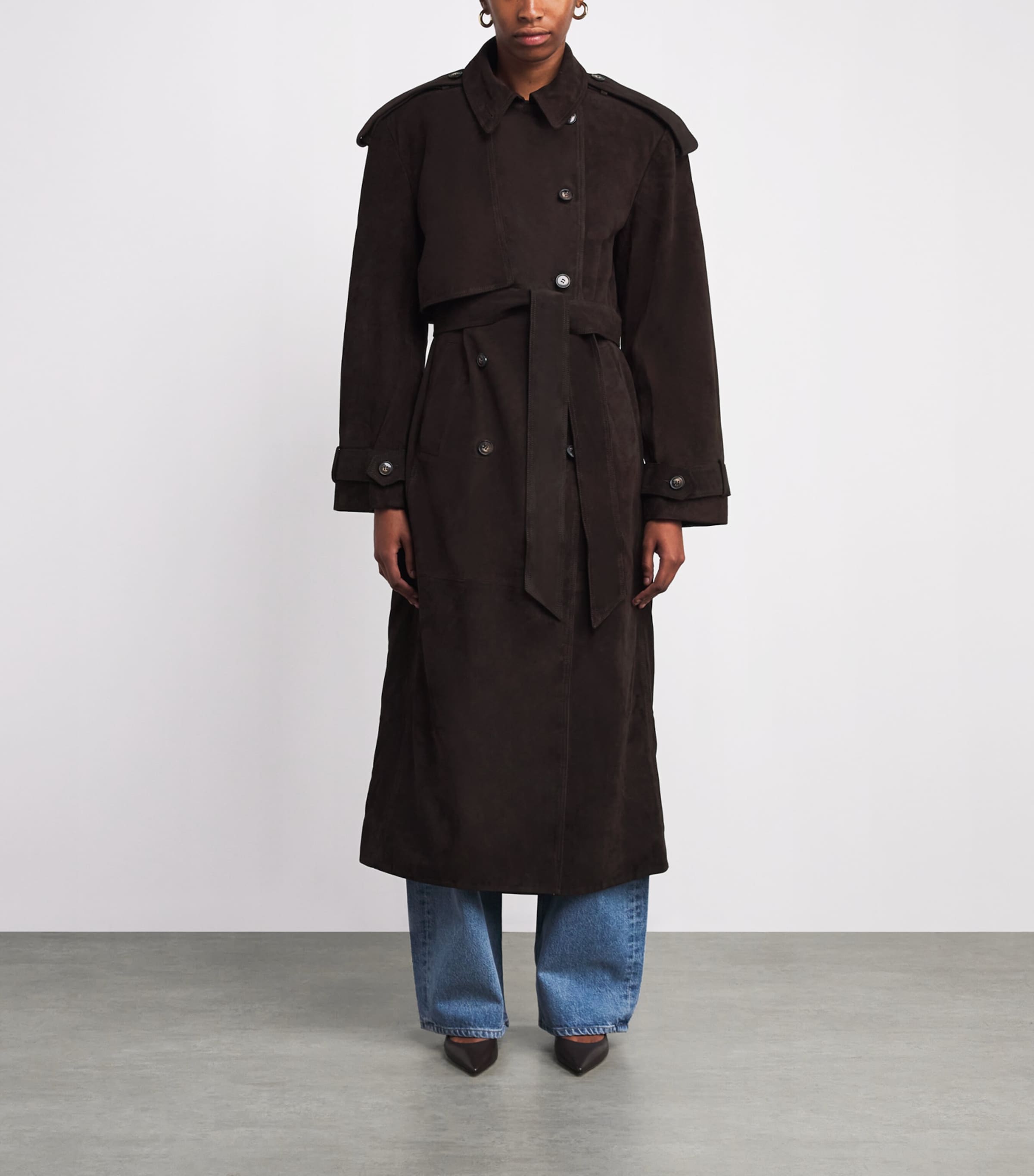 Almada Label Brown Suede Sienna Coat | Harrods US