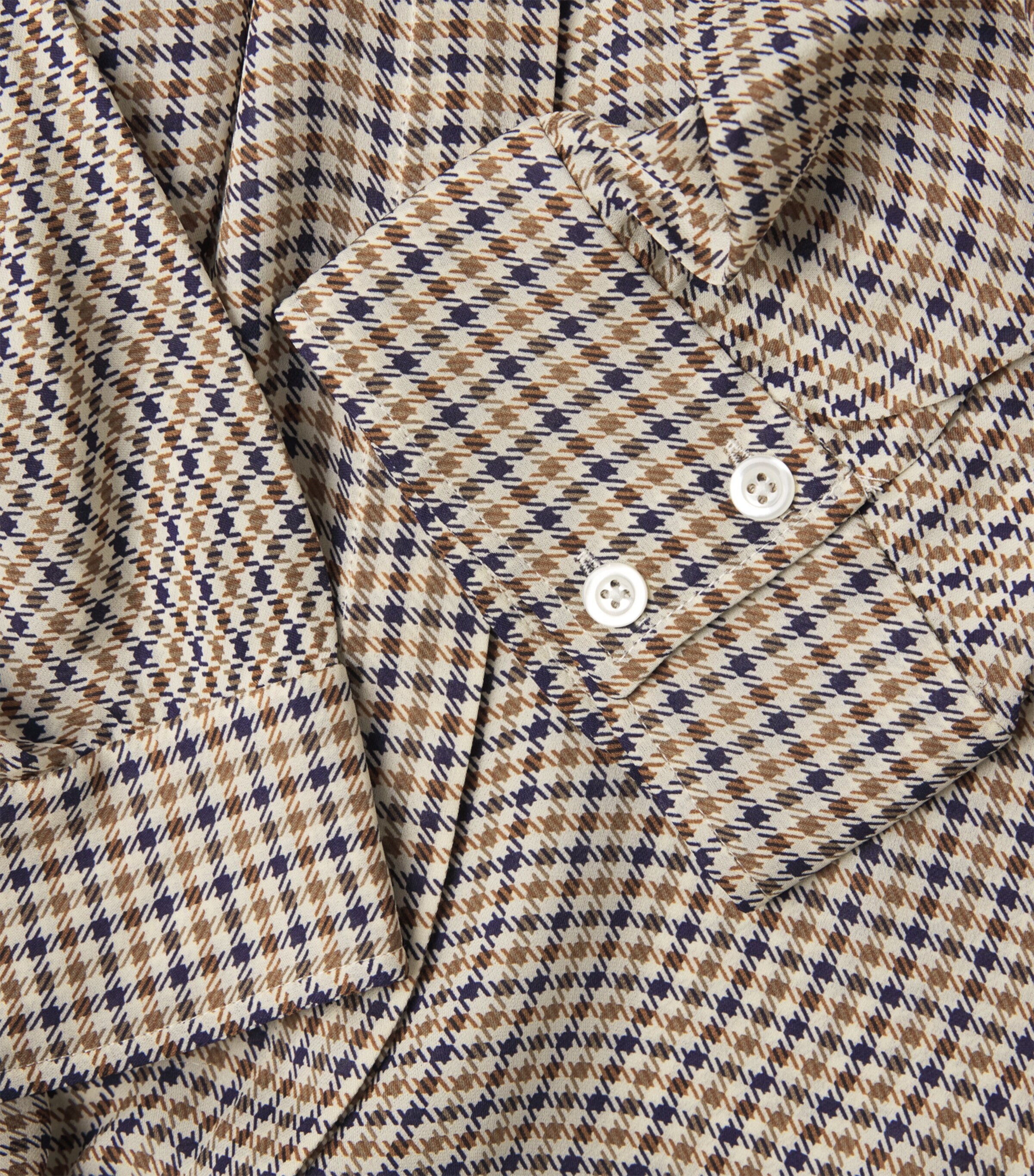 FRAME Ivory Silk Houndstooth Gillian Top | Harrods UK