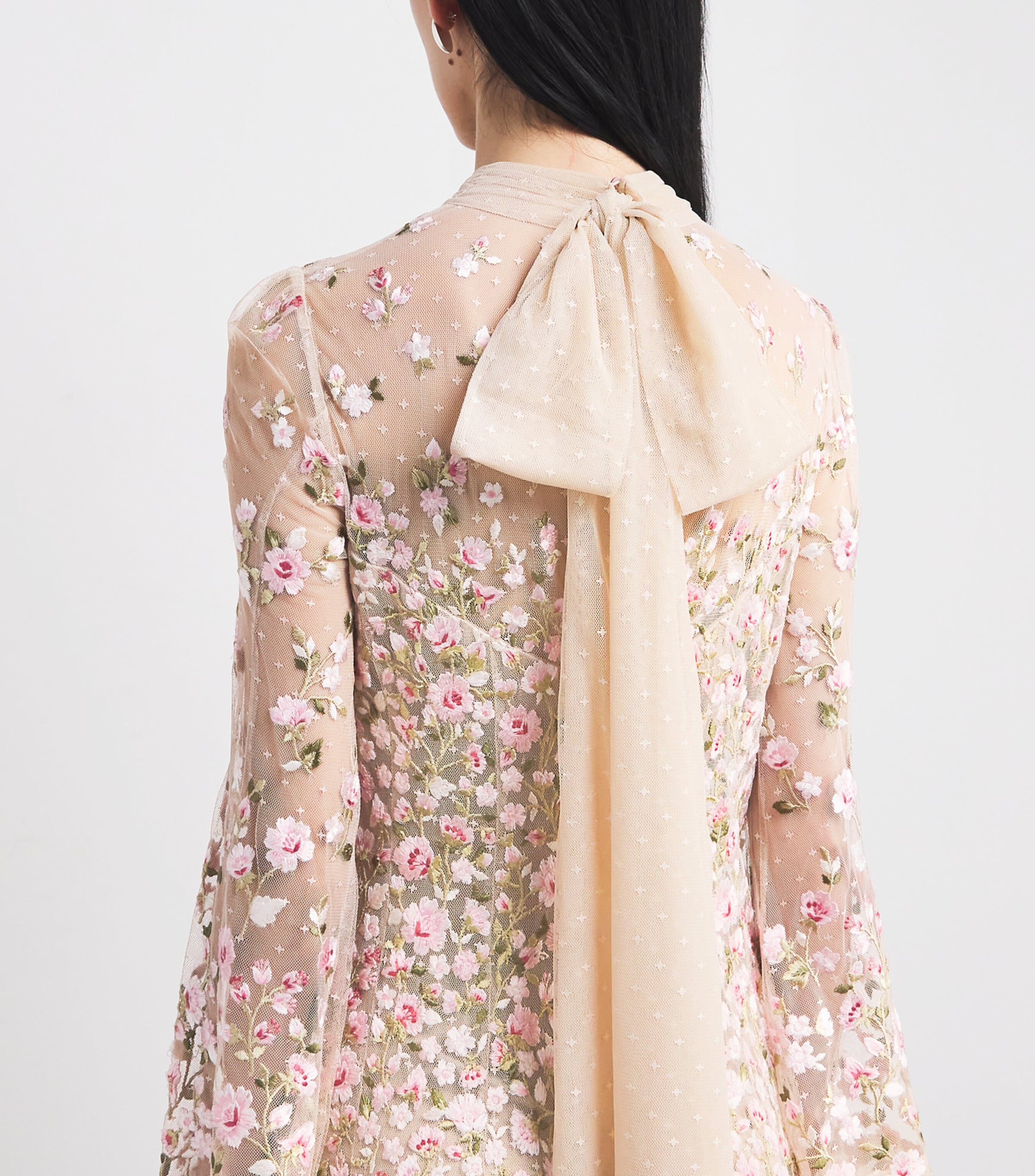 Needle & Thread Pink Long-Sleeve Sylvia Rose Maxi Dress | Harrods HK