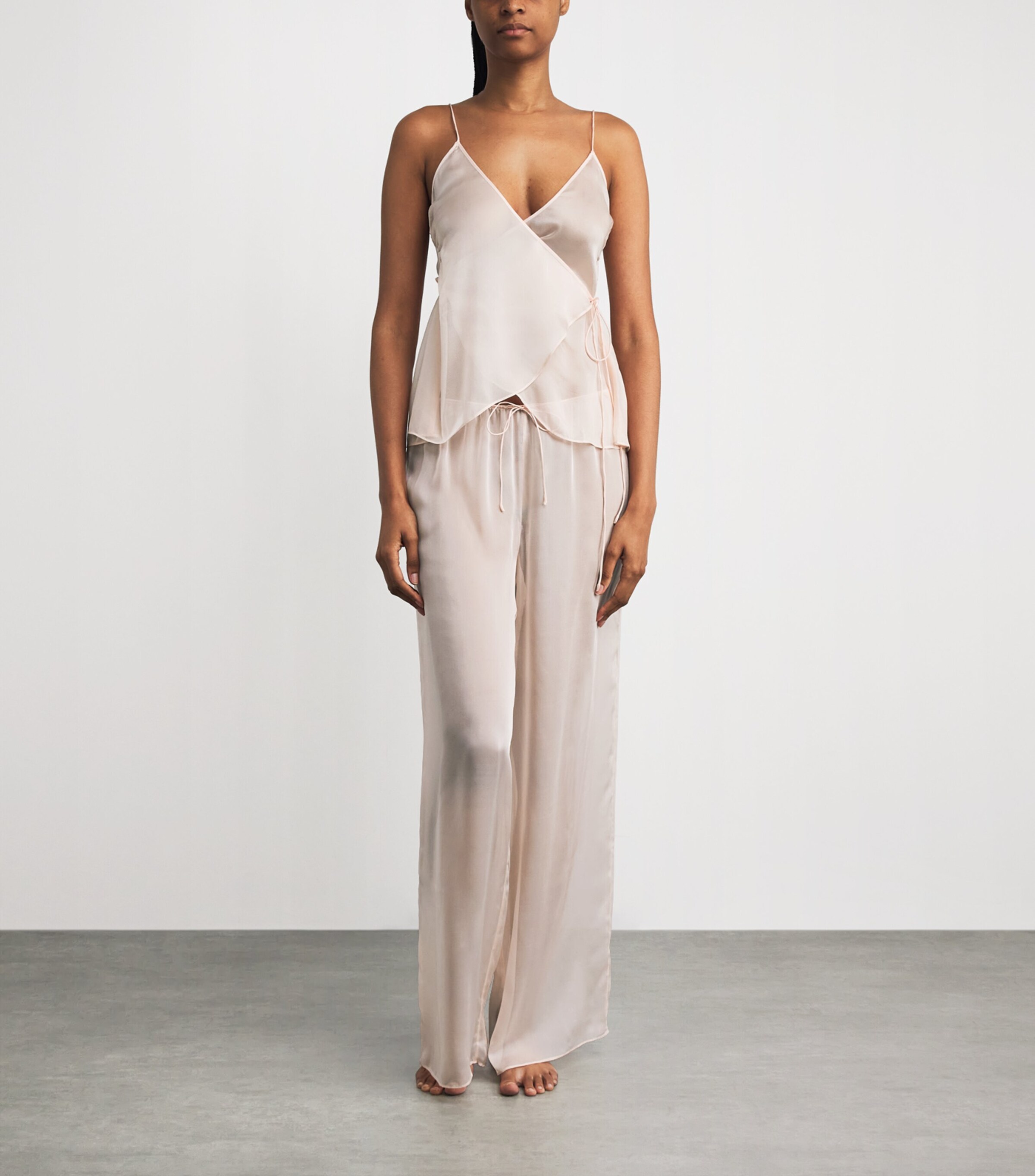 Skims Pink Silk Wrap Camisole Top | Harrods SG