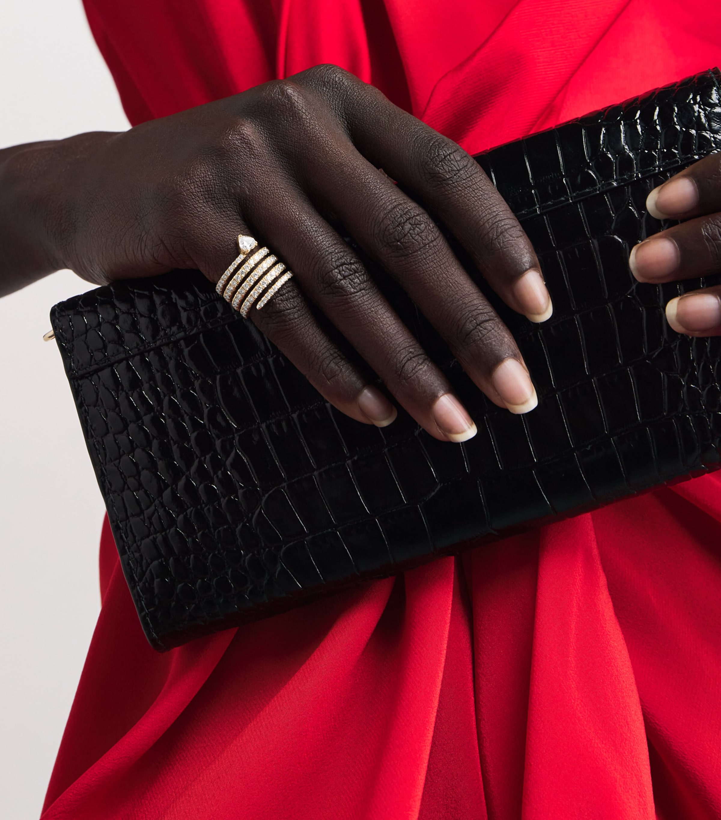 SHAY Yellow Gold and Diamond Swirl Pinky Ring | Harrods UK