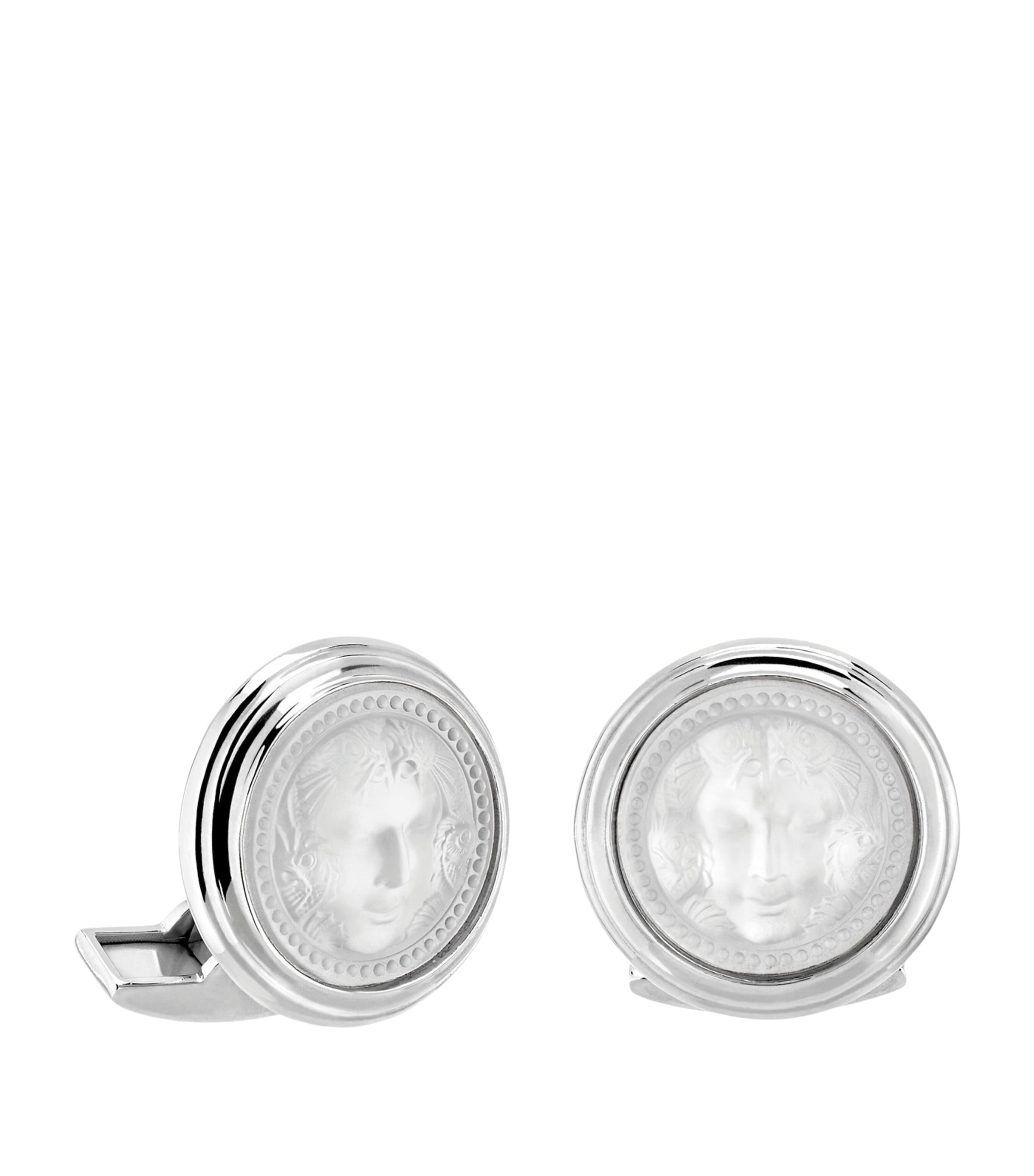 Lalique Palladium-Plated Aréthuse Cufflinks | Harrods UK