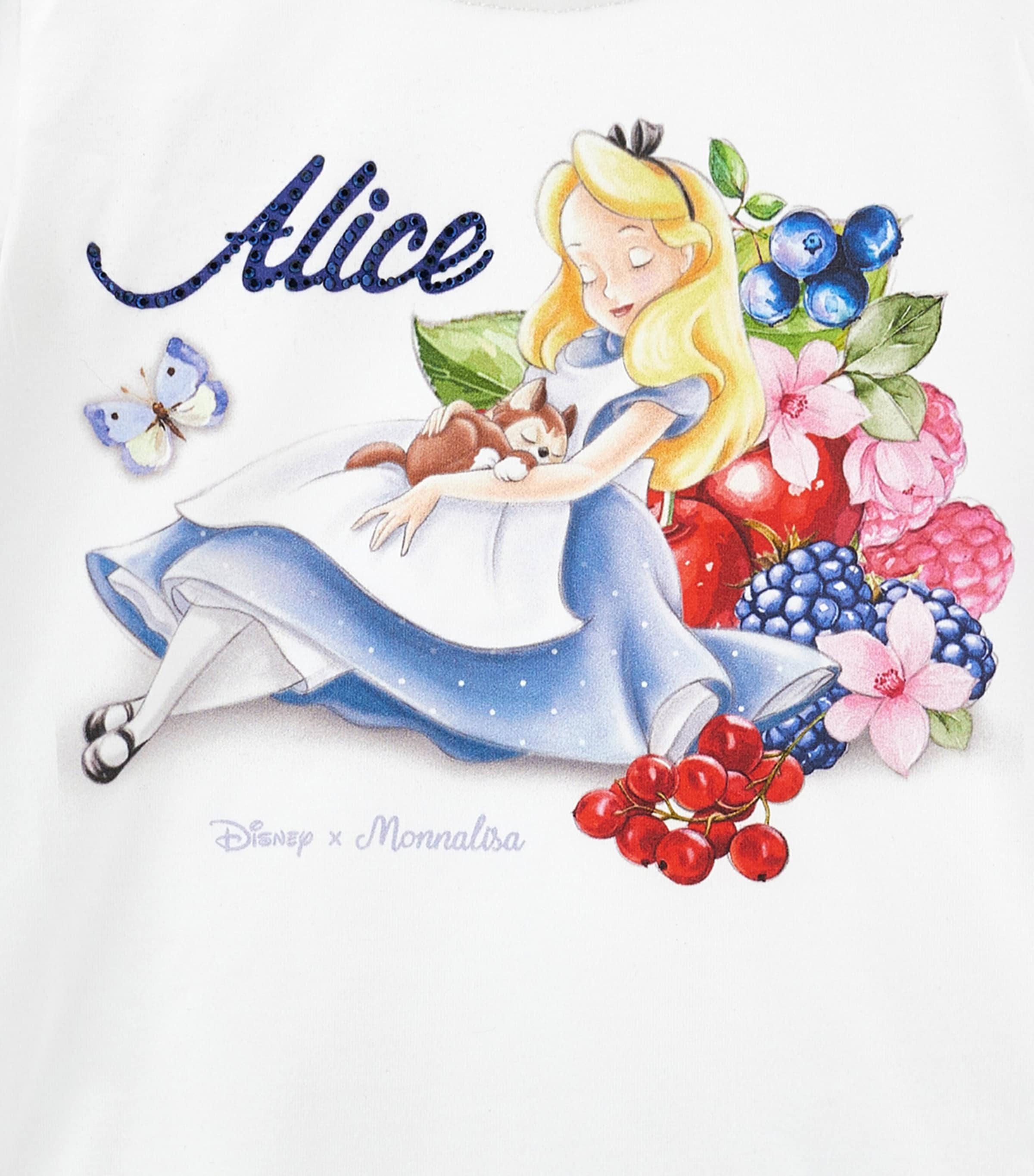 Monnalisa White x Disney Alice in Wonderland Print T-Shirt (2-12 Years ...