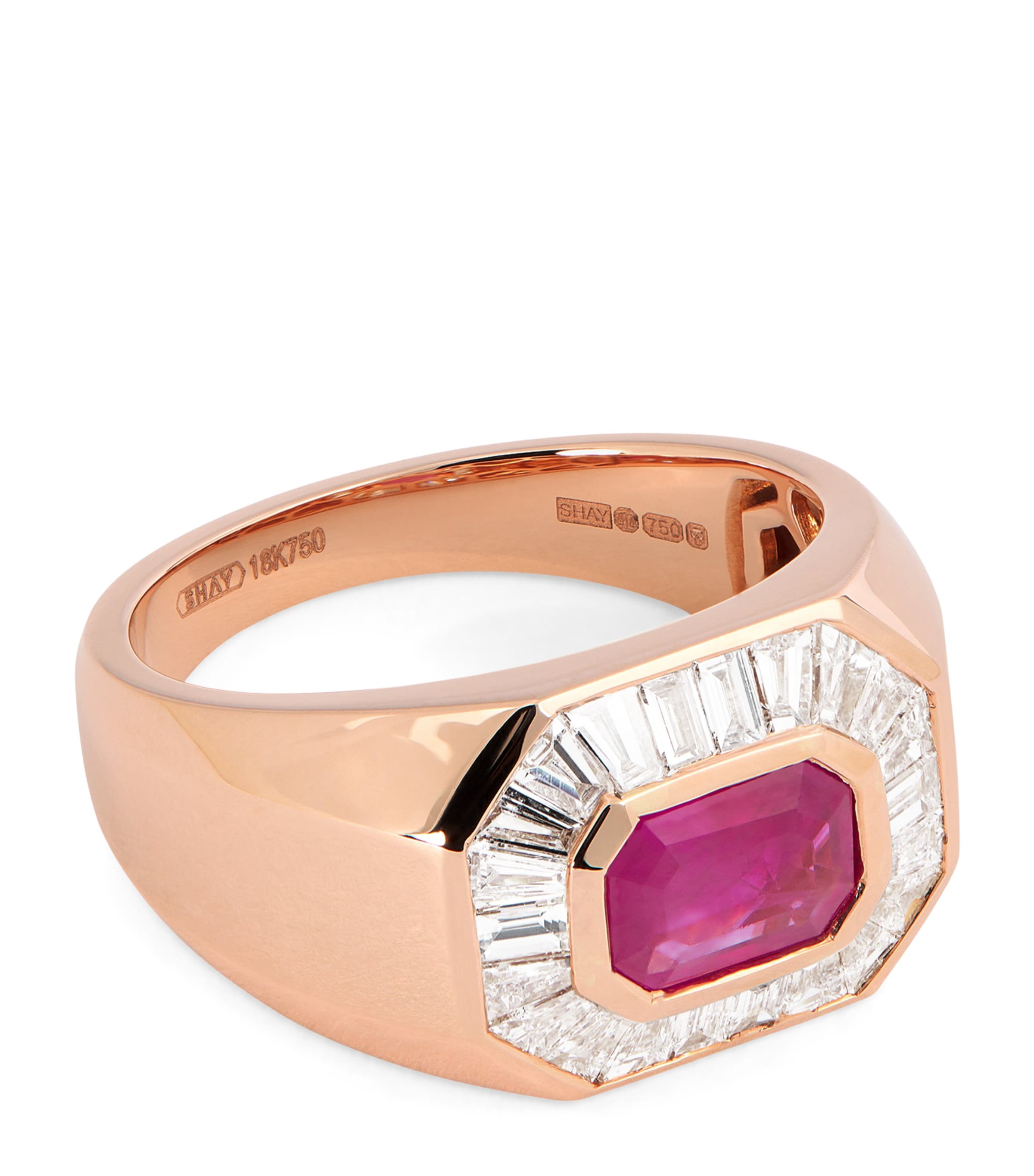 SHAY Rose Gold, Diamond and Ruby Championship Ring | Harrods CN