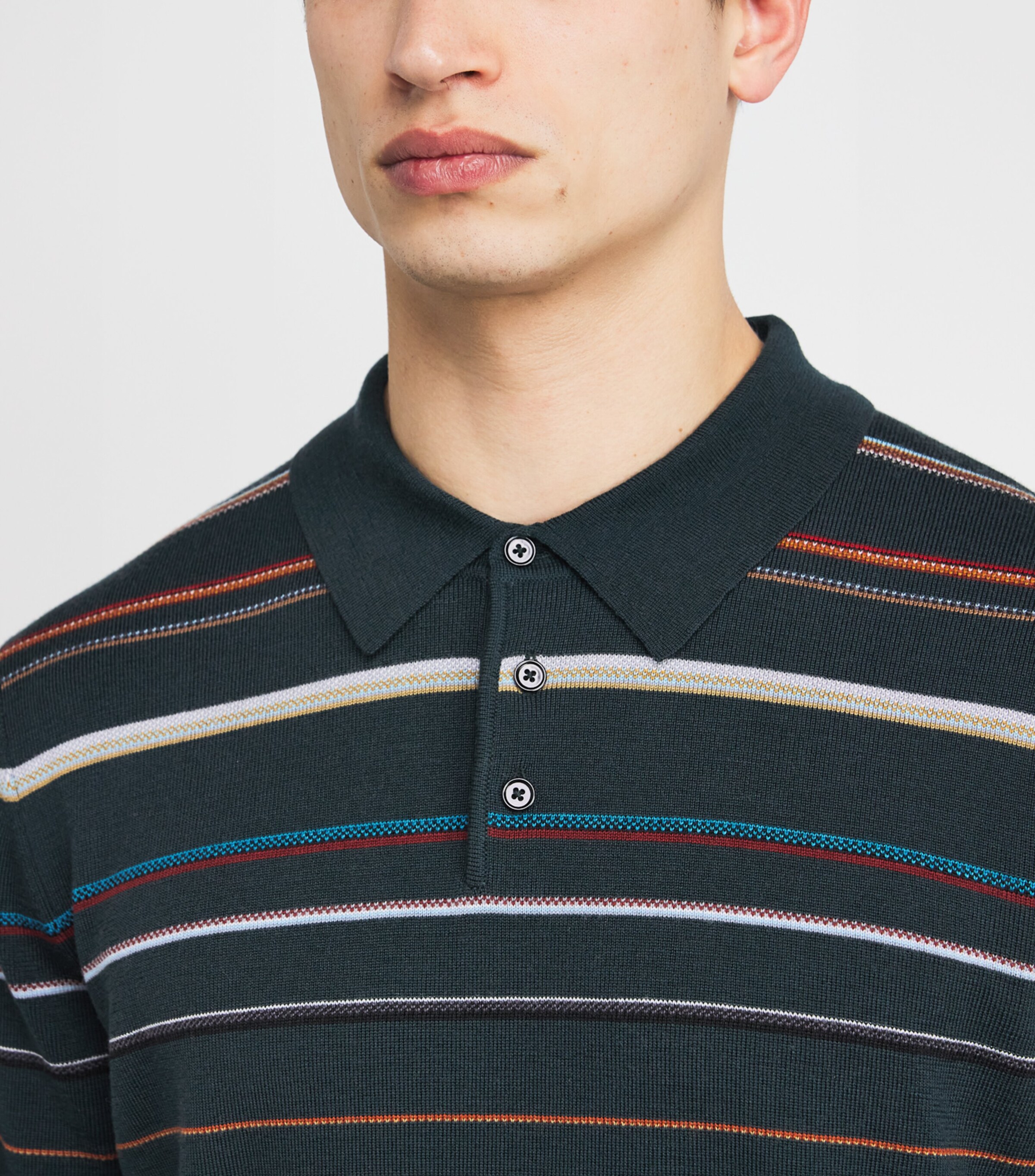 Paul Smith Green Merino Signature Stripe Polo Shirt | Harrods AU