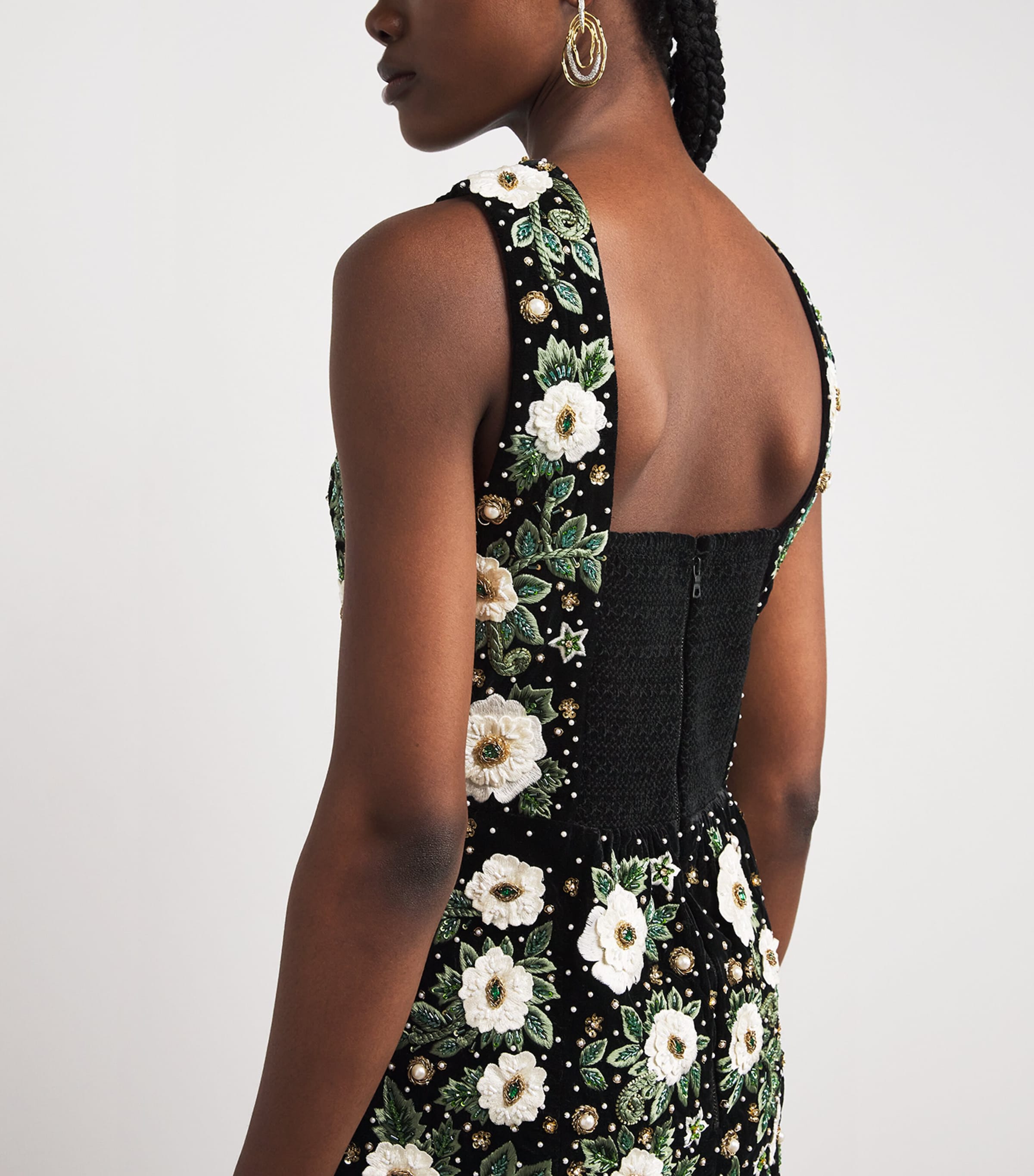 Alice+Olivia Black Embellished Lindsey Mini Dress | Harrods UK