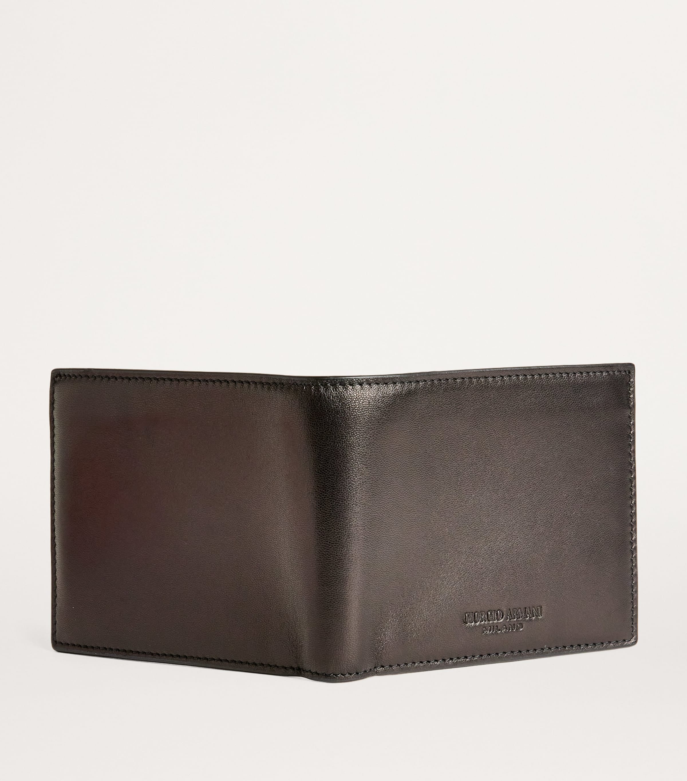 Giorgio Armani Black Lamb Leather Bifold Wallet | Harrods UK
