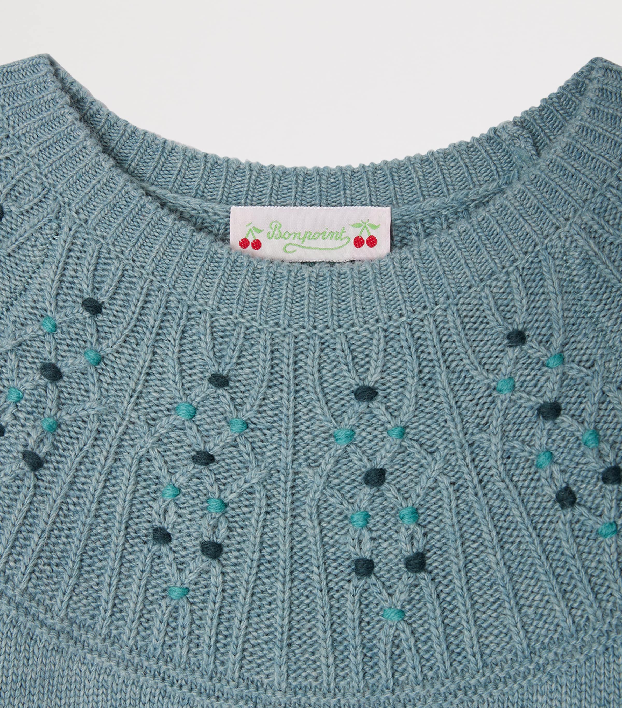 Bonpoint Green Embroidered-Detail Sweater (10-14 Years) | Harrods US