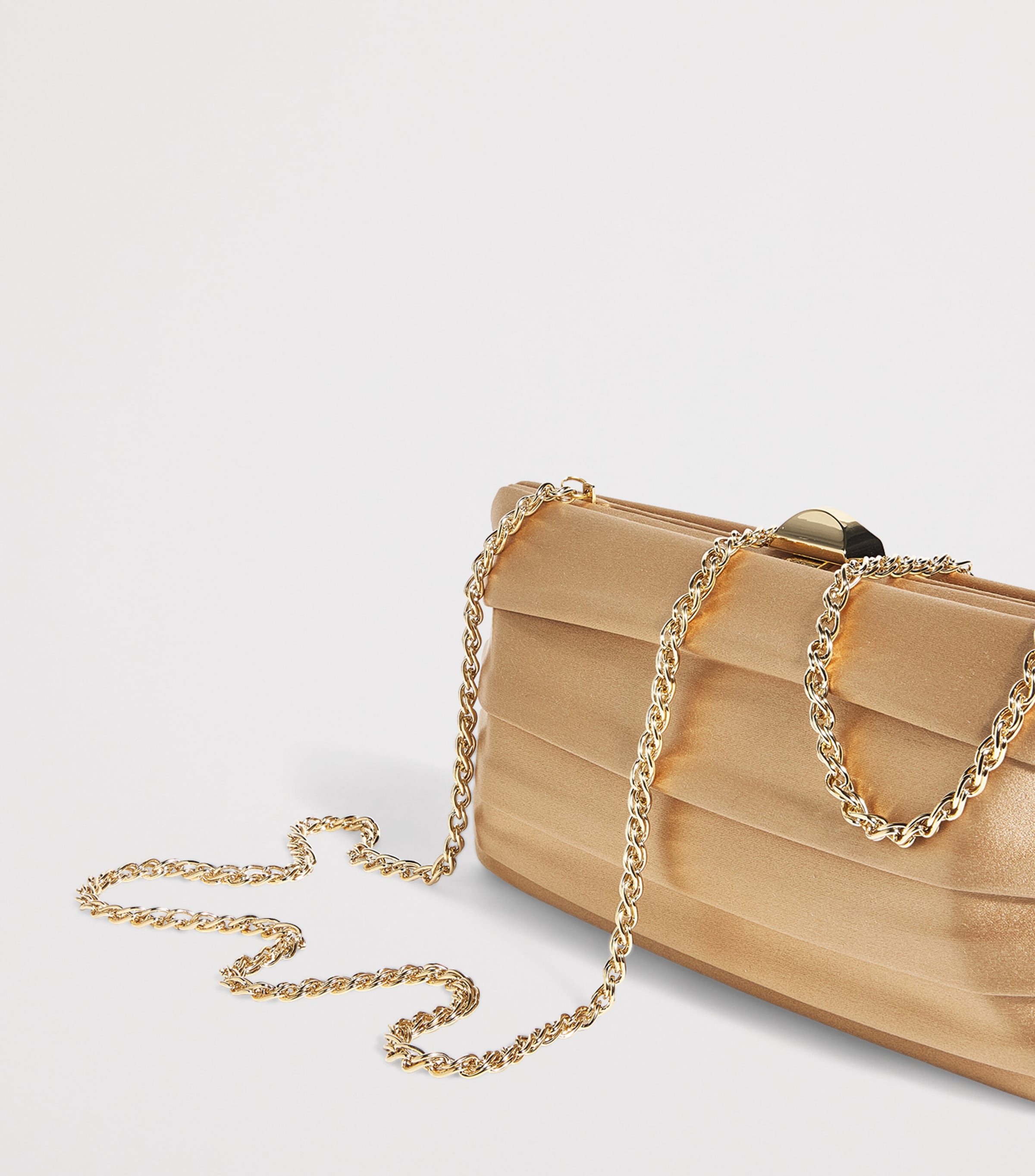 Rodo Gold Satin Plissé Clutch Bag | Harrods UK