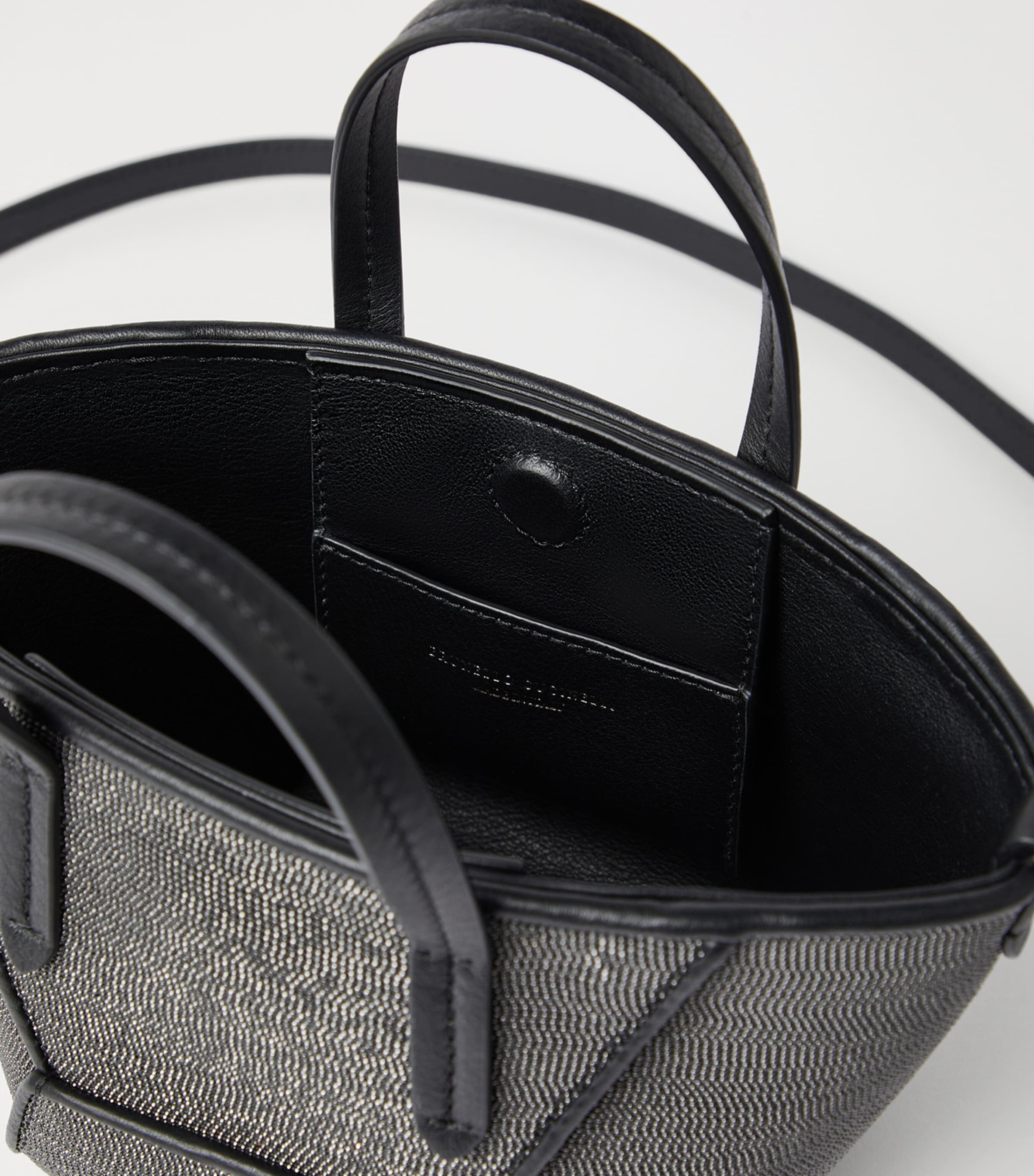 Brunello Cucinelli Black Mini Precious BC Duo Top-Handle Bag | Harrods CA