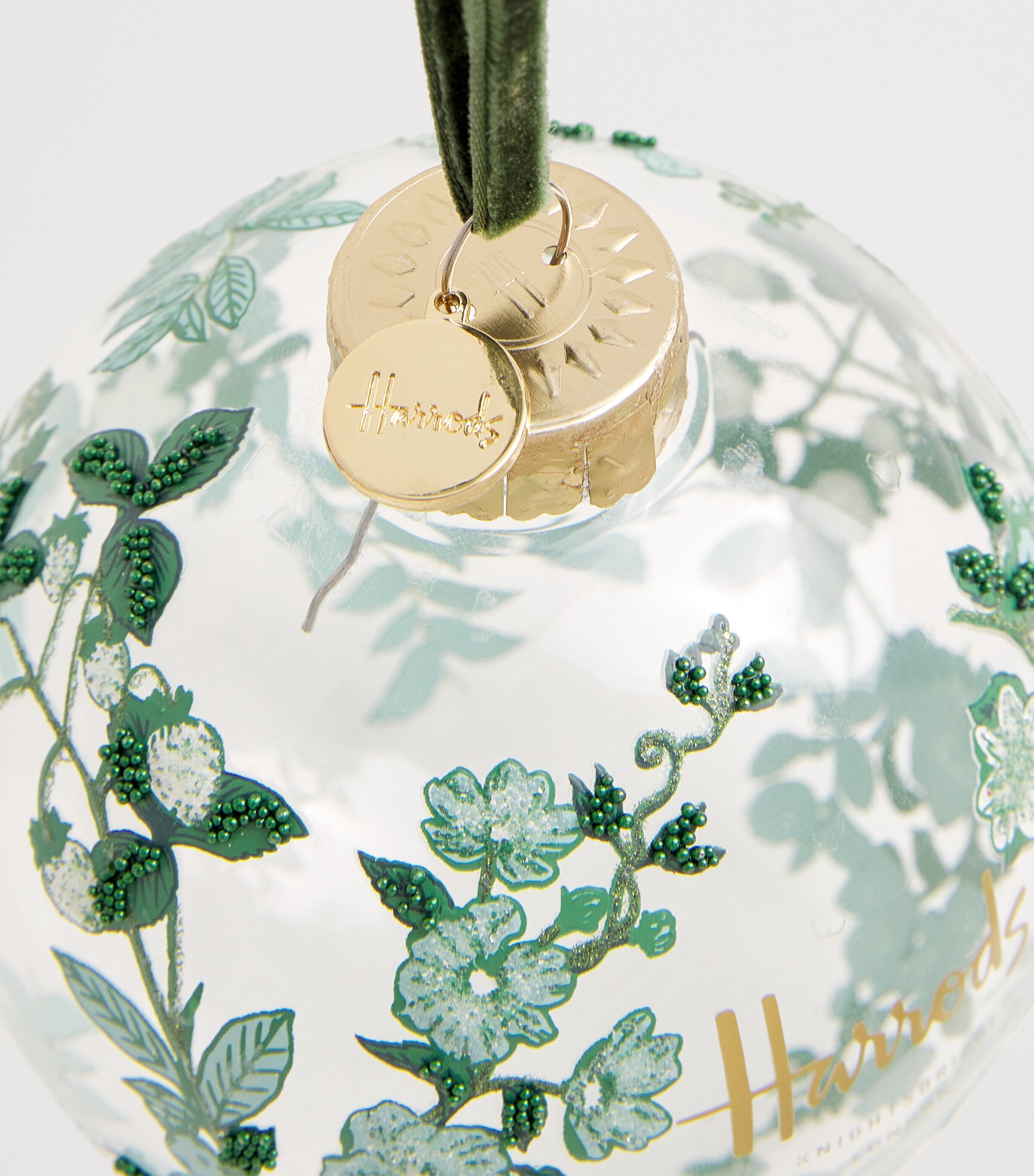 Harrods Large Embellished Foliage Bauble | Harrods US
