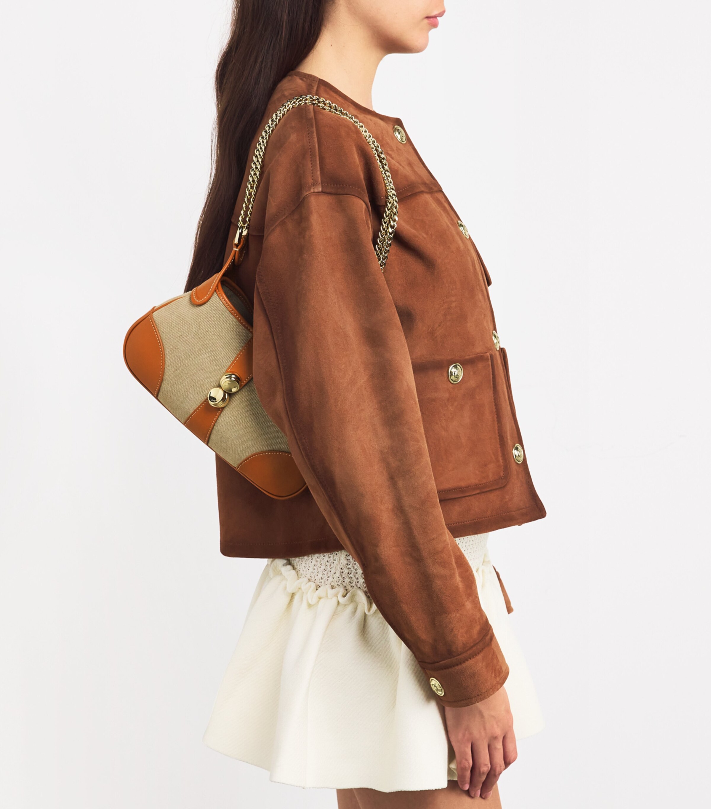 Sandro Paris Beige Sweet Janet Shoulder Bag | Harrods UK