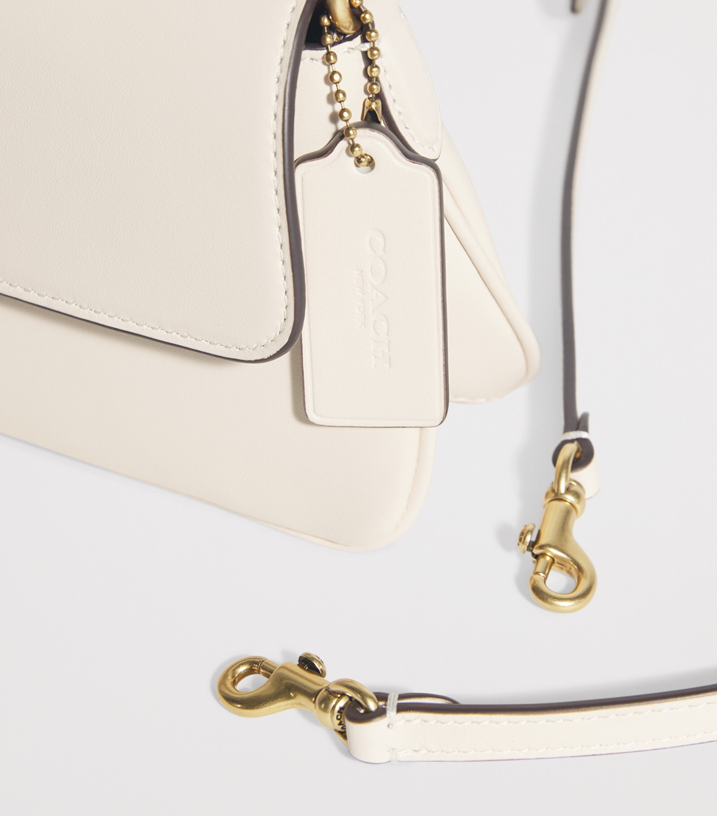 Coach White Calf Leather Jet Shoulder Bag | Harrods UK