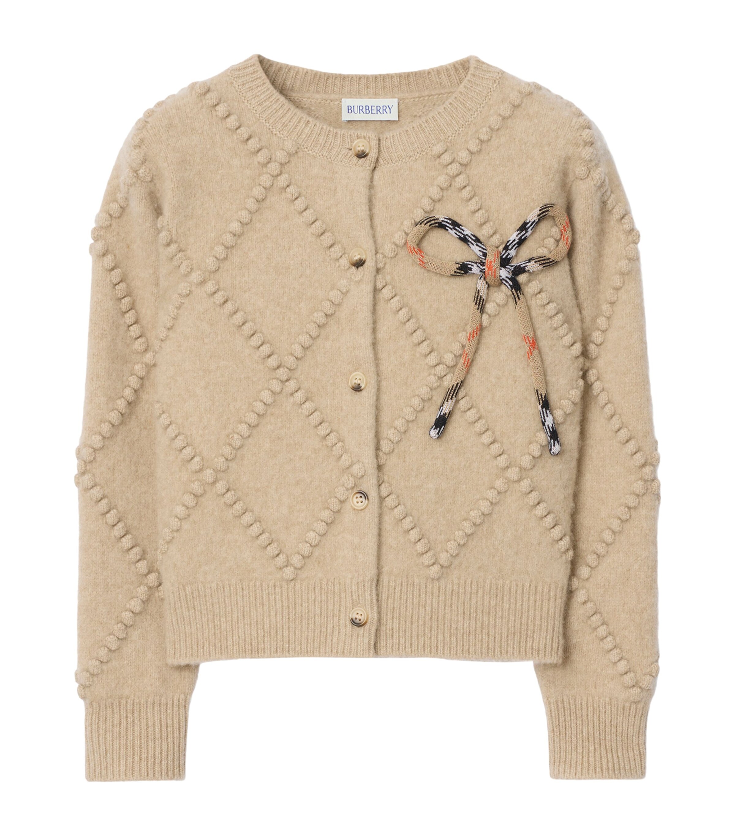 Burberry Kids Beige Wool-Cashmere Cardigan (3-12 Years) | Harrods AU