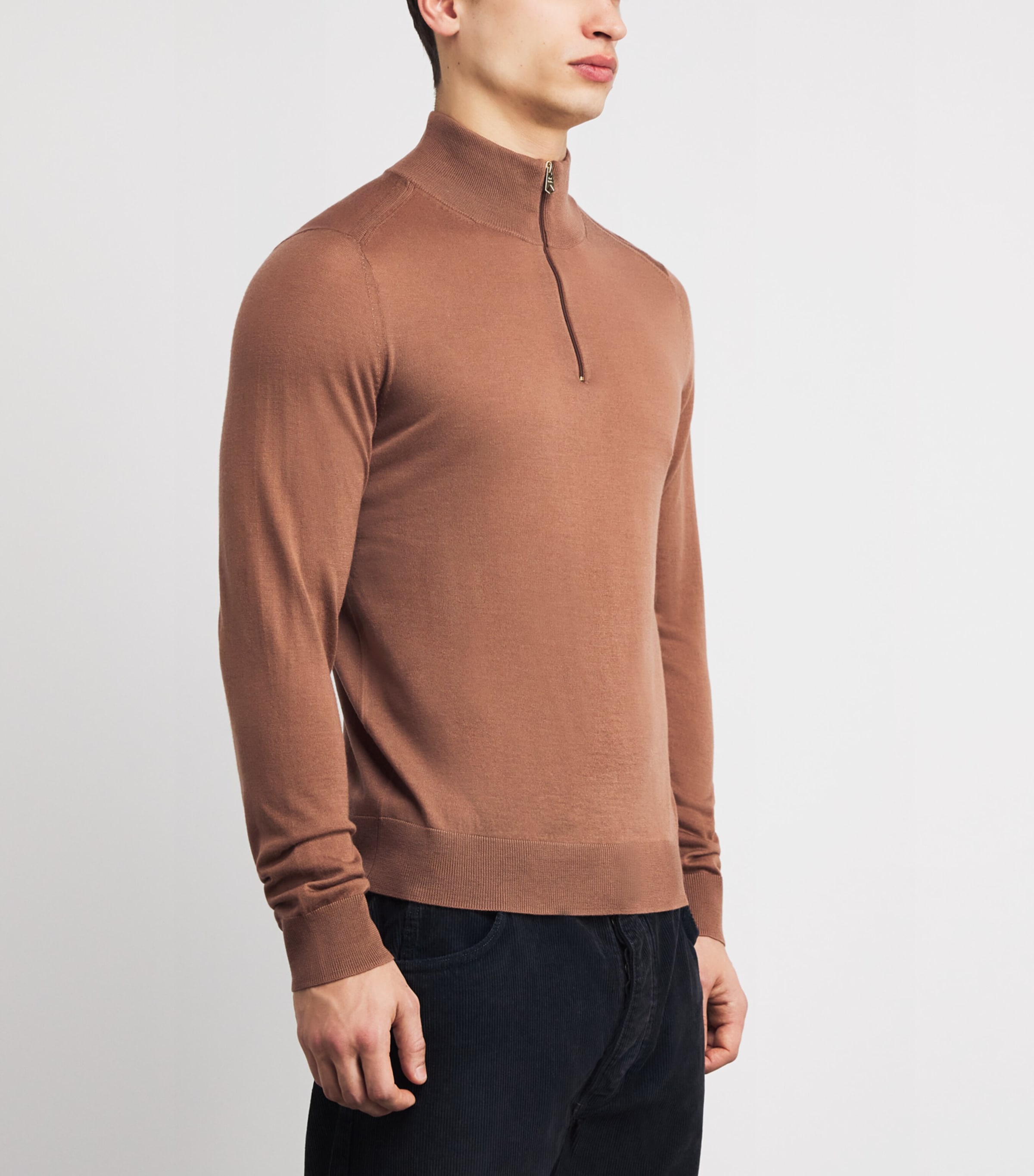 Paul Smith Brown Merino Wool Quarter-Zip Sweater | Harrods DE