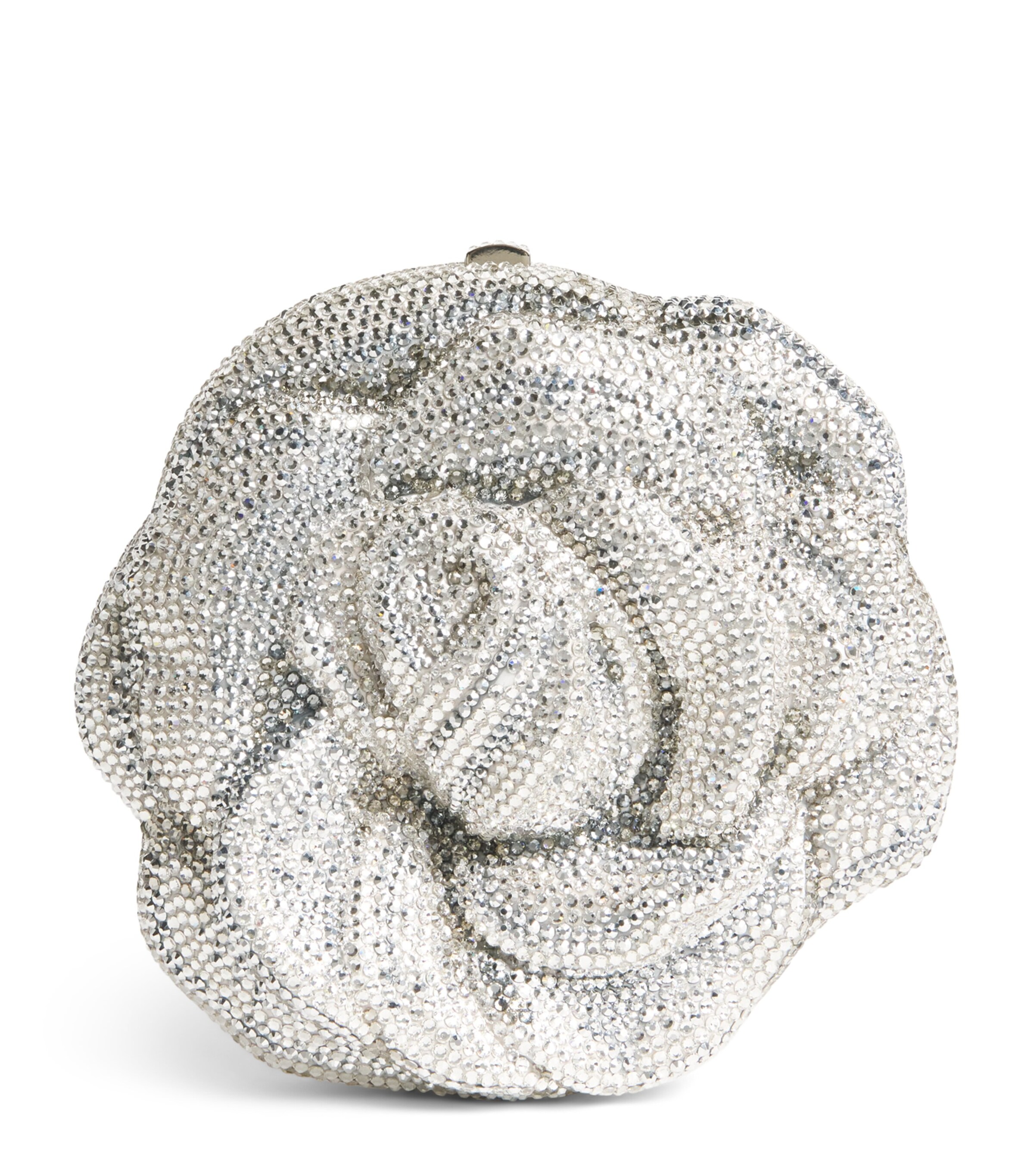 Judith Leiber Silver Crystal-Embellished Rose Clutch Bag | Harrods US