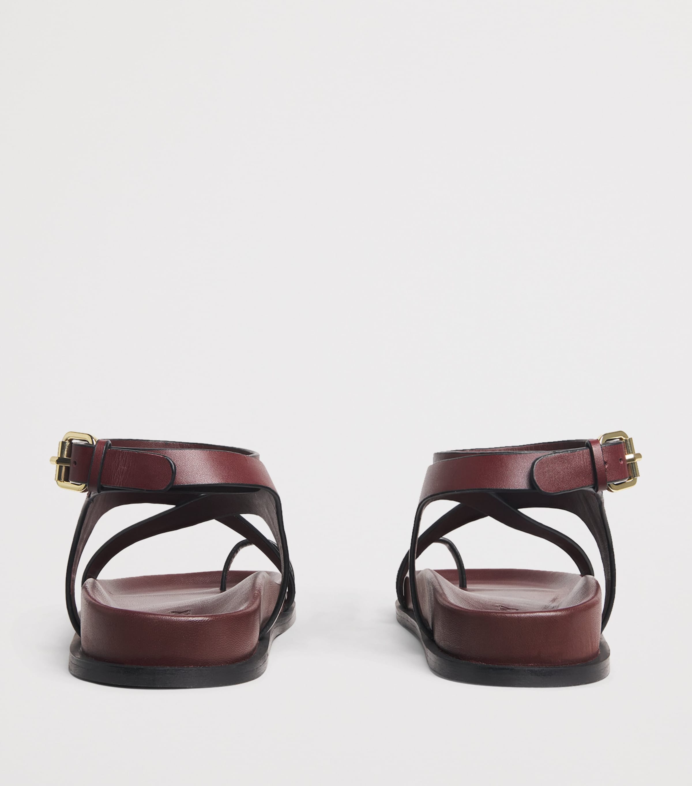 A.EMERY Burgundy Leather Jalen Slim Sandals | Harrods UK