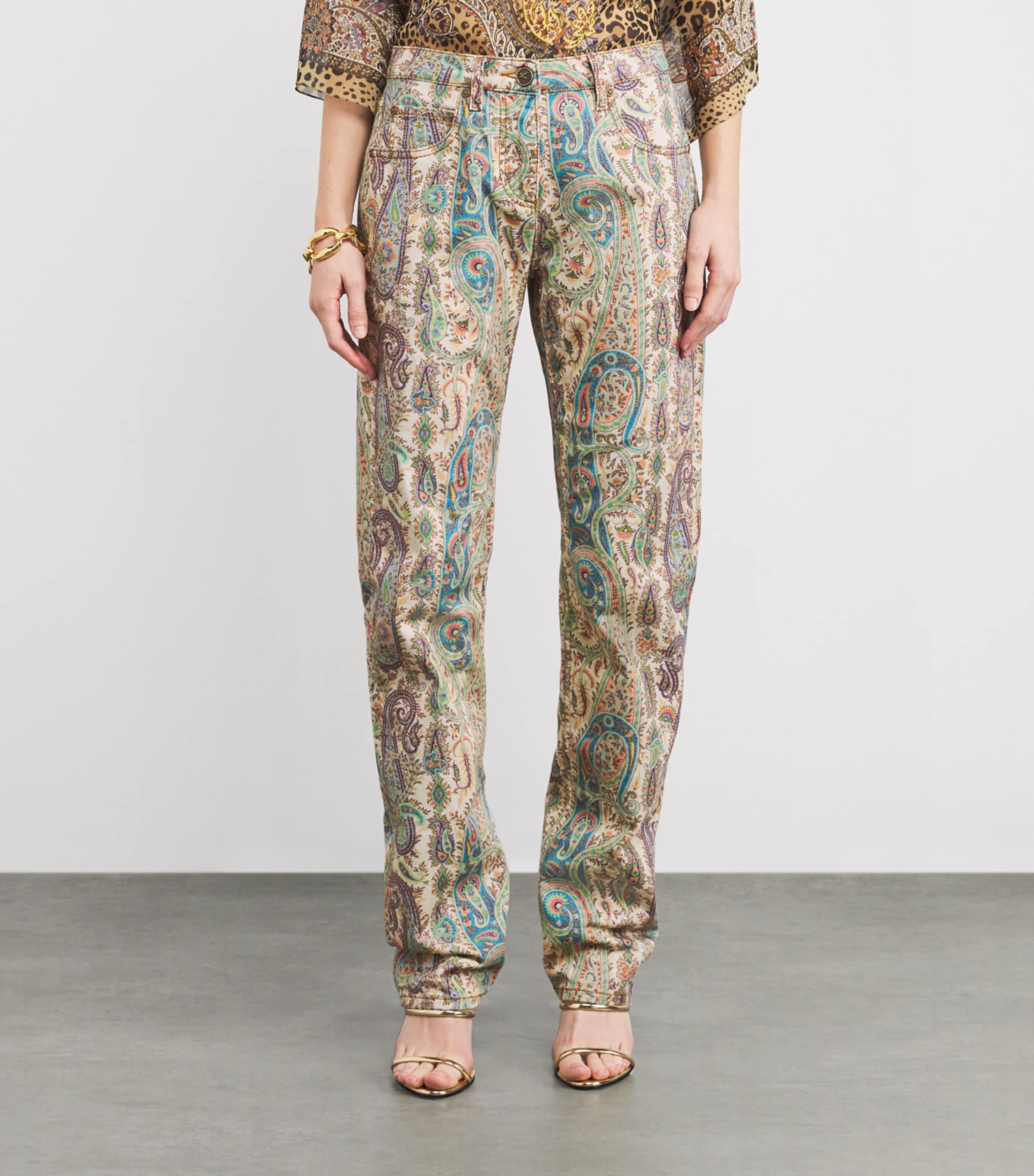 Etro Multi Paisley Wide-Leg Jeans | Harrods US