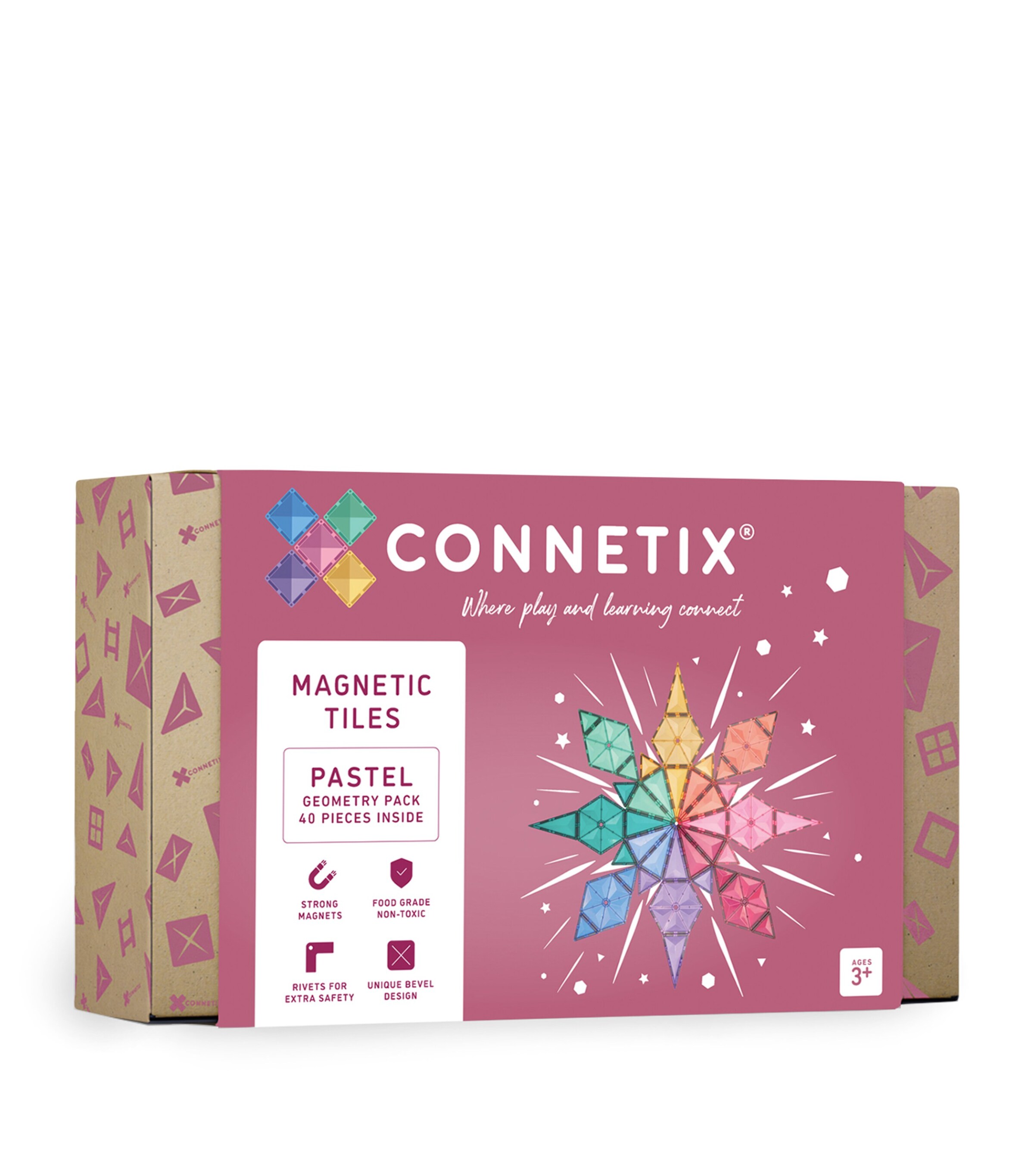 Connetix Tiles Pastel Geometry Pack Play Set | Harrods UK