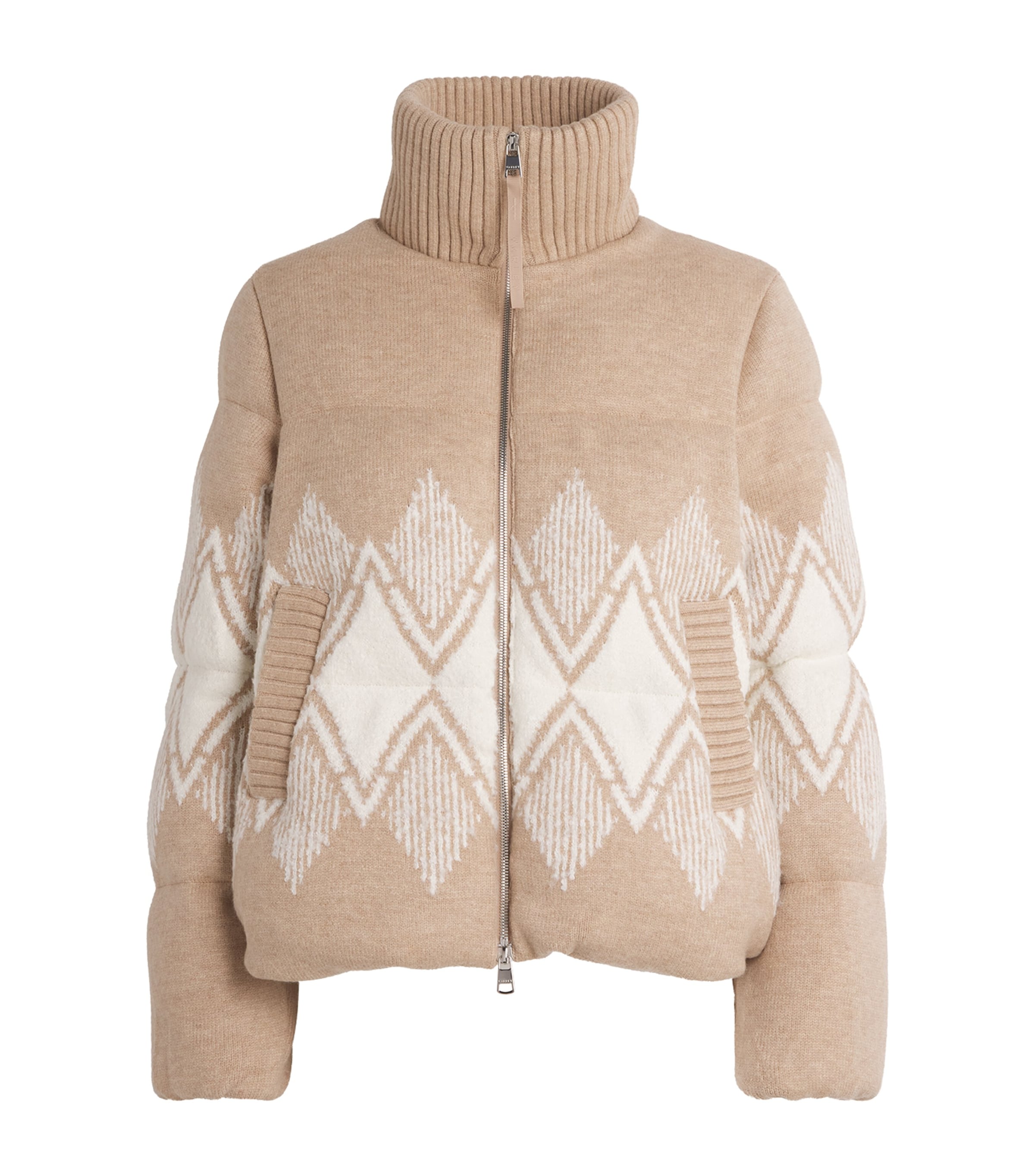 Varley Brown Brushed Fair Isle Belinda Puffer Jacket | Harrods US