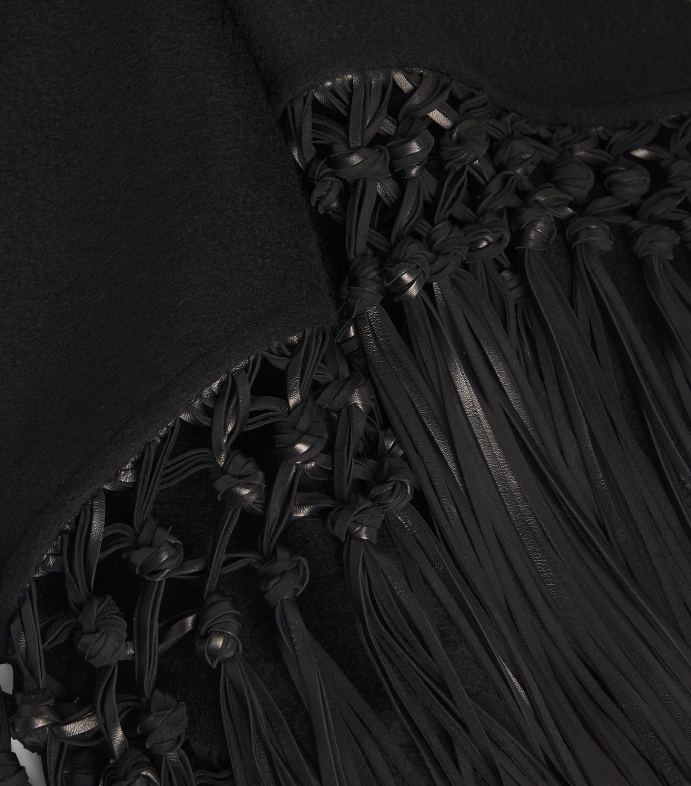 Colombo Cashmere and Leather Fringe-Trim Cape | Harrods UK
