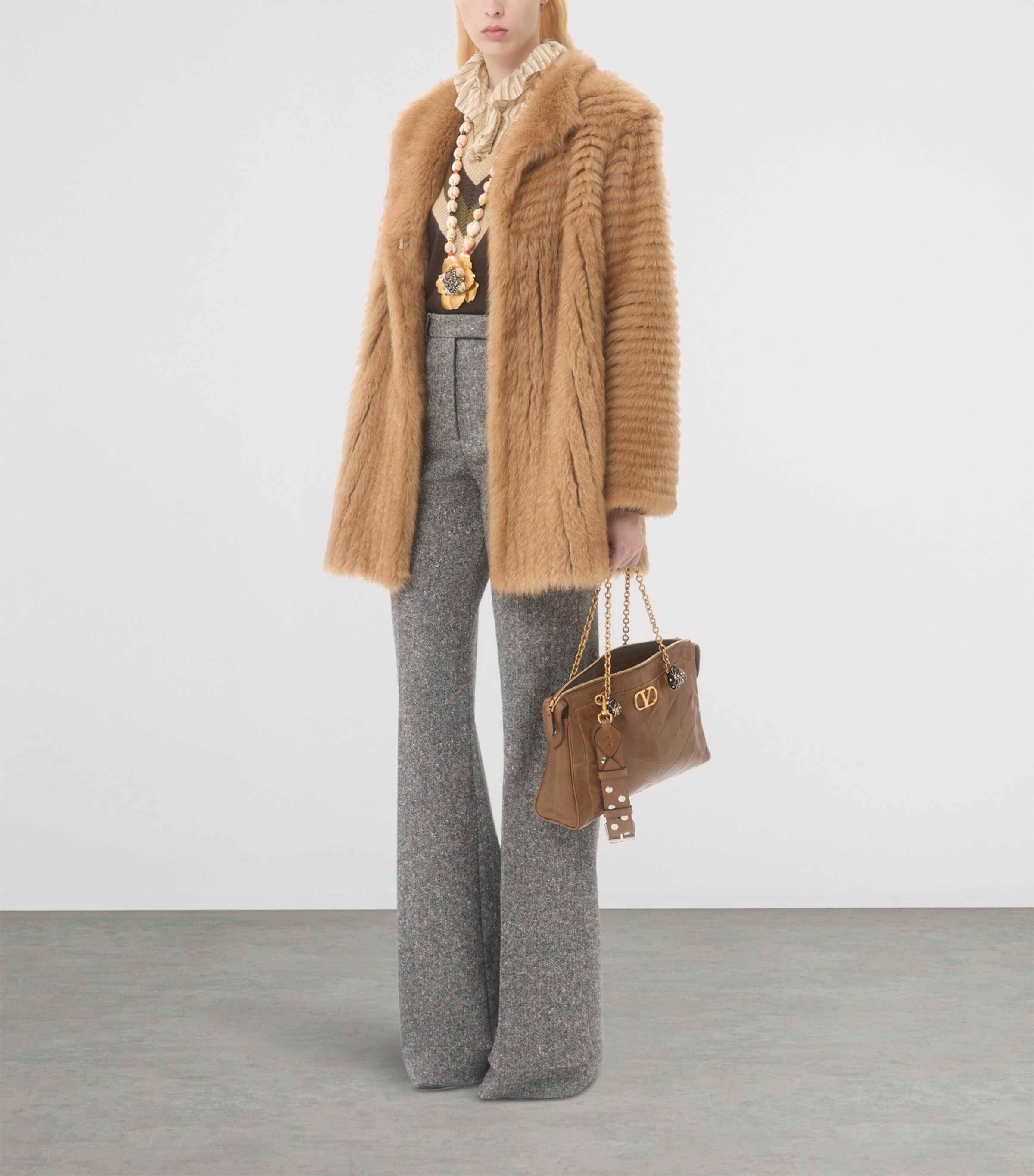 Valentino Brown Goat Fur Jacket | Harrods US