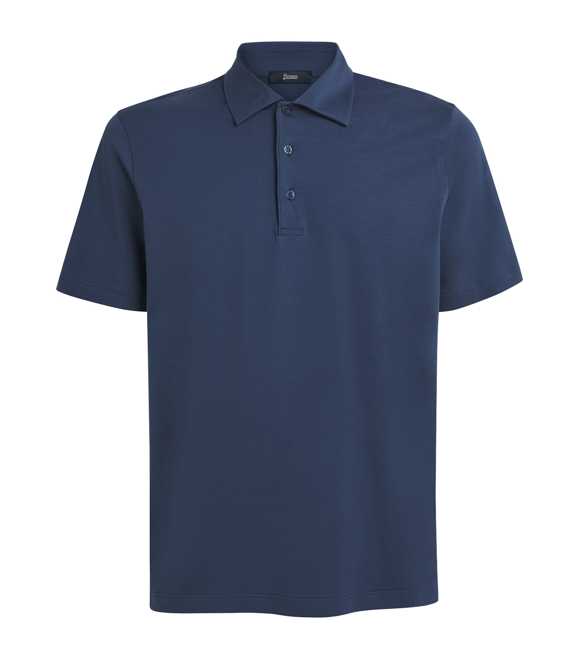 Herno Blue Stretch-Cotton Jersey Polo Shirt | Harrods UK