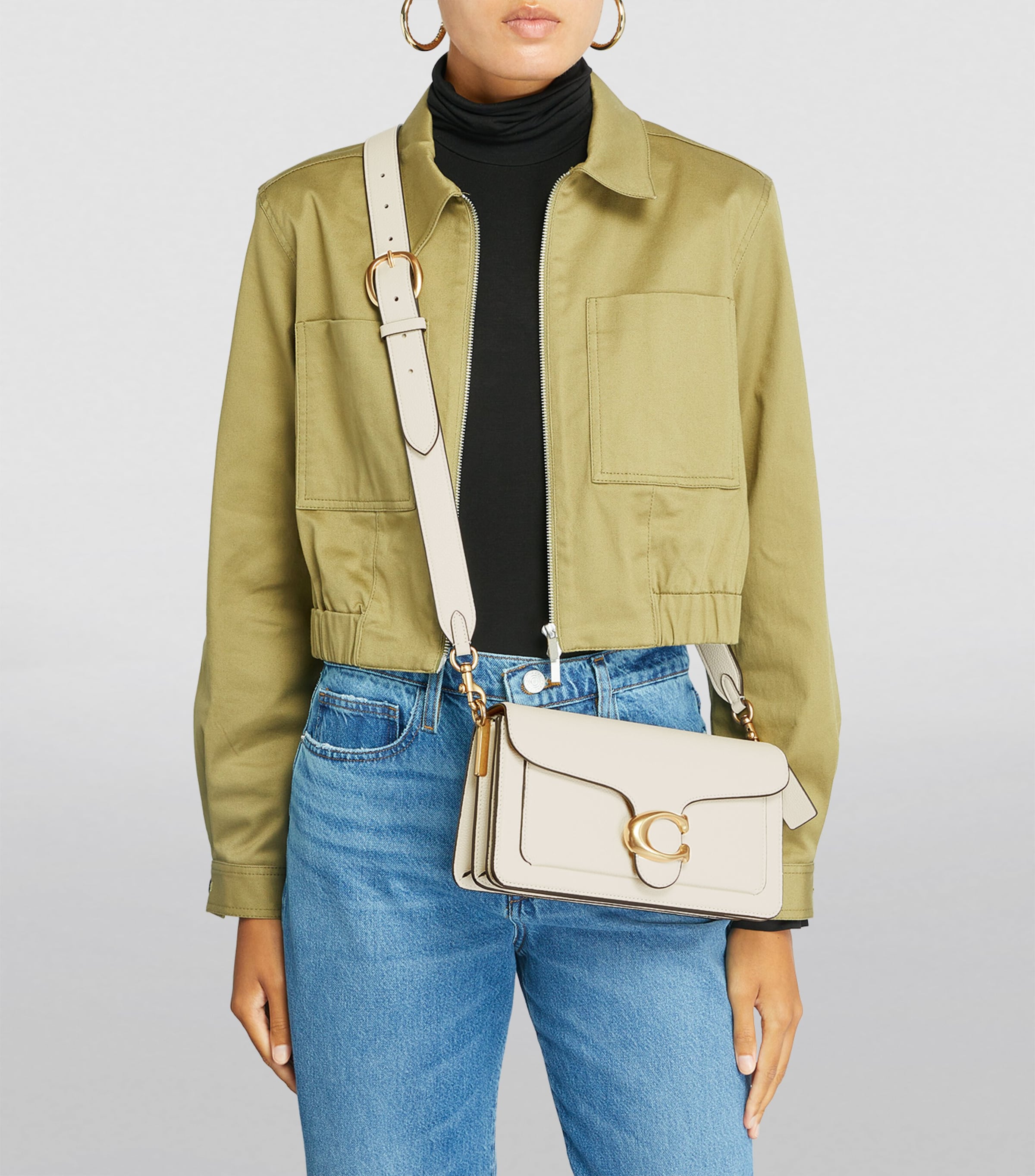 Coach Ivory Pebbled Leather Tabby Shoulder Bag | Harrods US