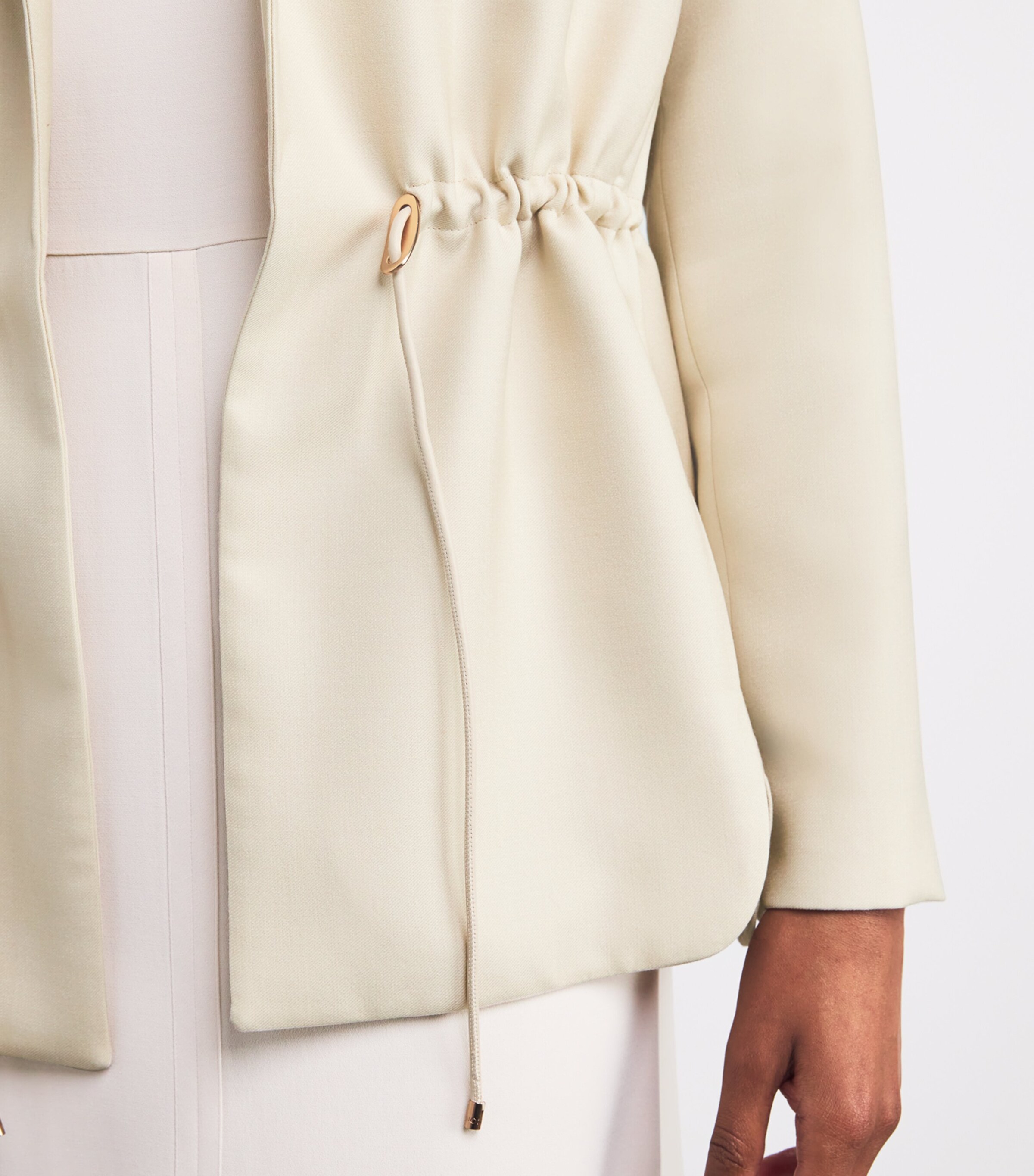Agnona Ivory Wool-Silk Drawstring Jacket | Harrods US