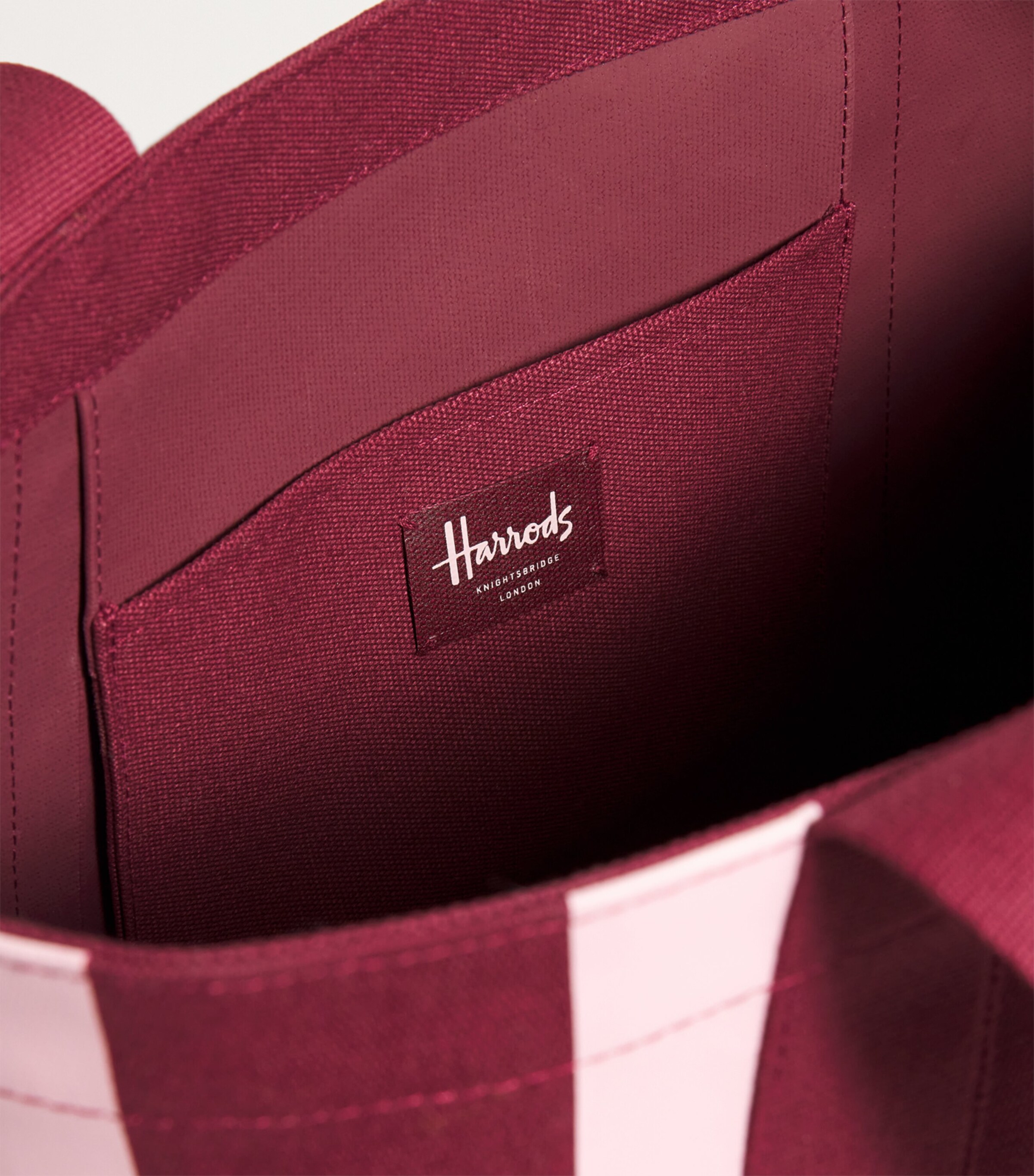 Harrods Burgundy Medium Cotton Logo Tote Bag | Harrods UK