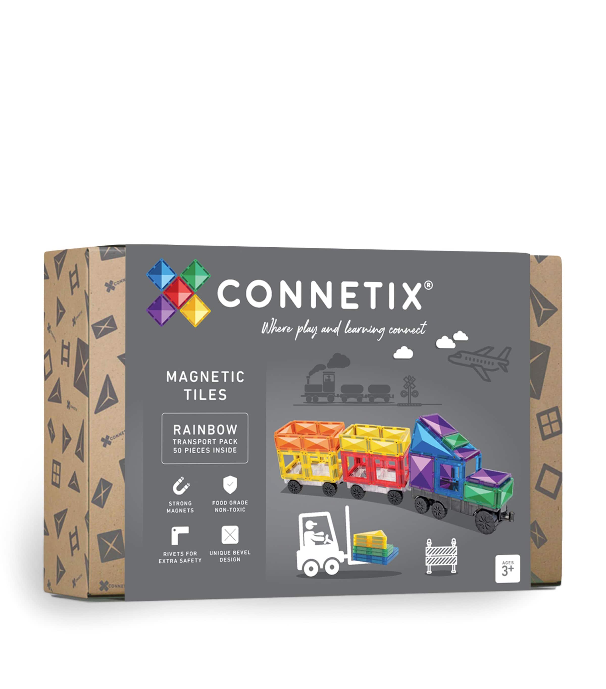 Connetix Tiles Rainbow Transport Pack Play Set | Harrods UK