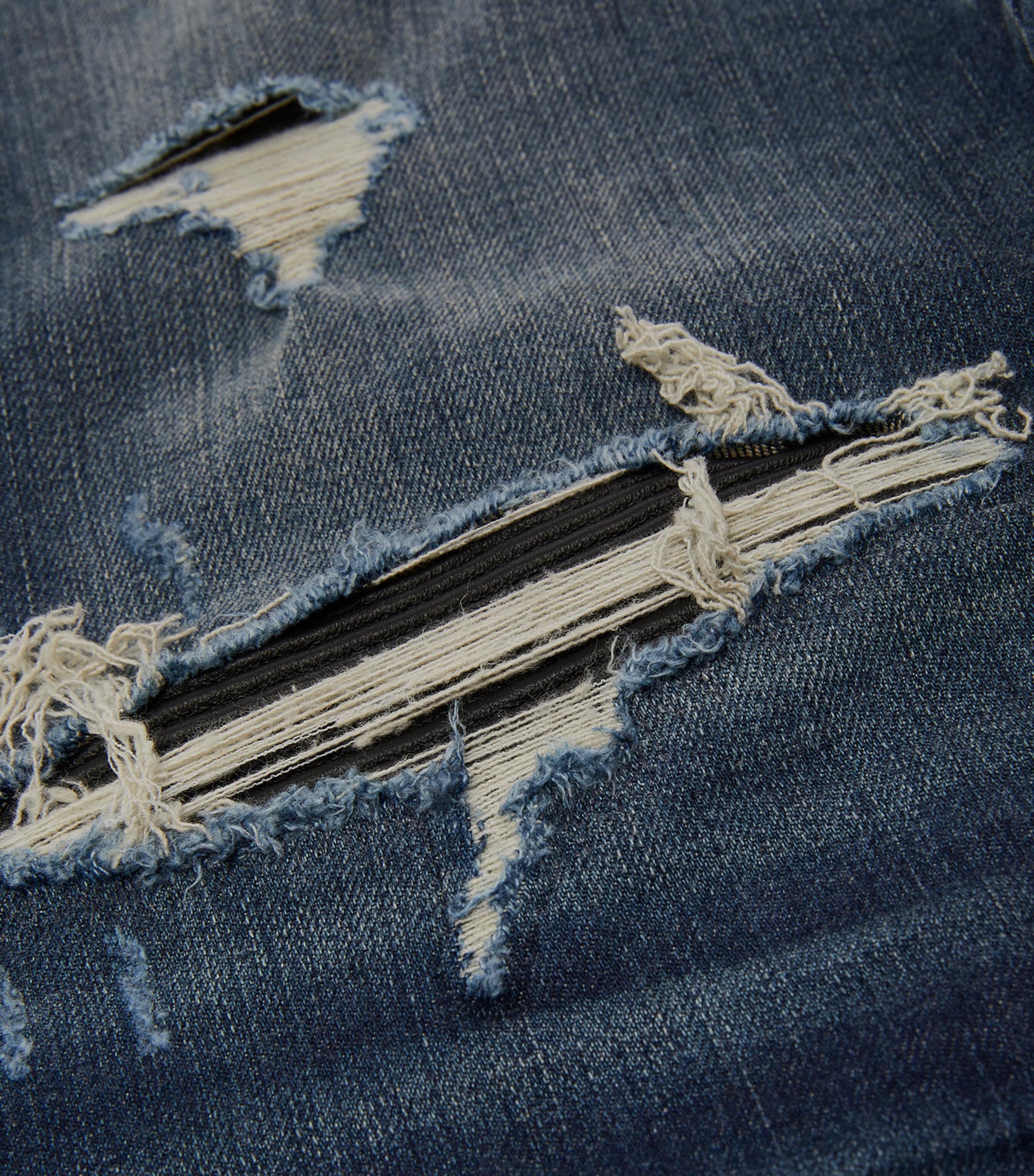 AMIRI Blue Distressed Slim Jeans | Harrods UK