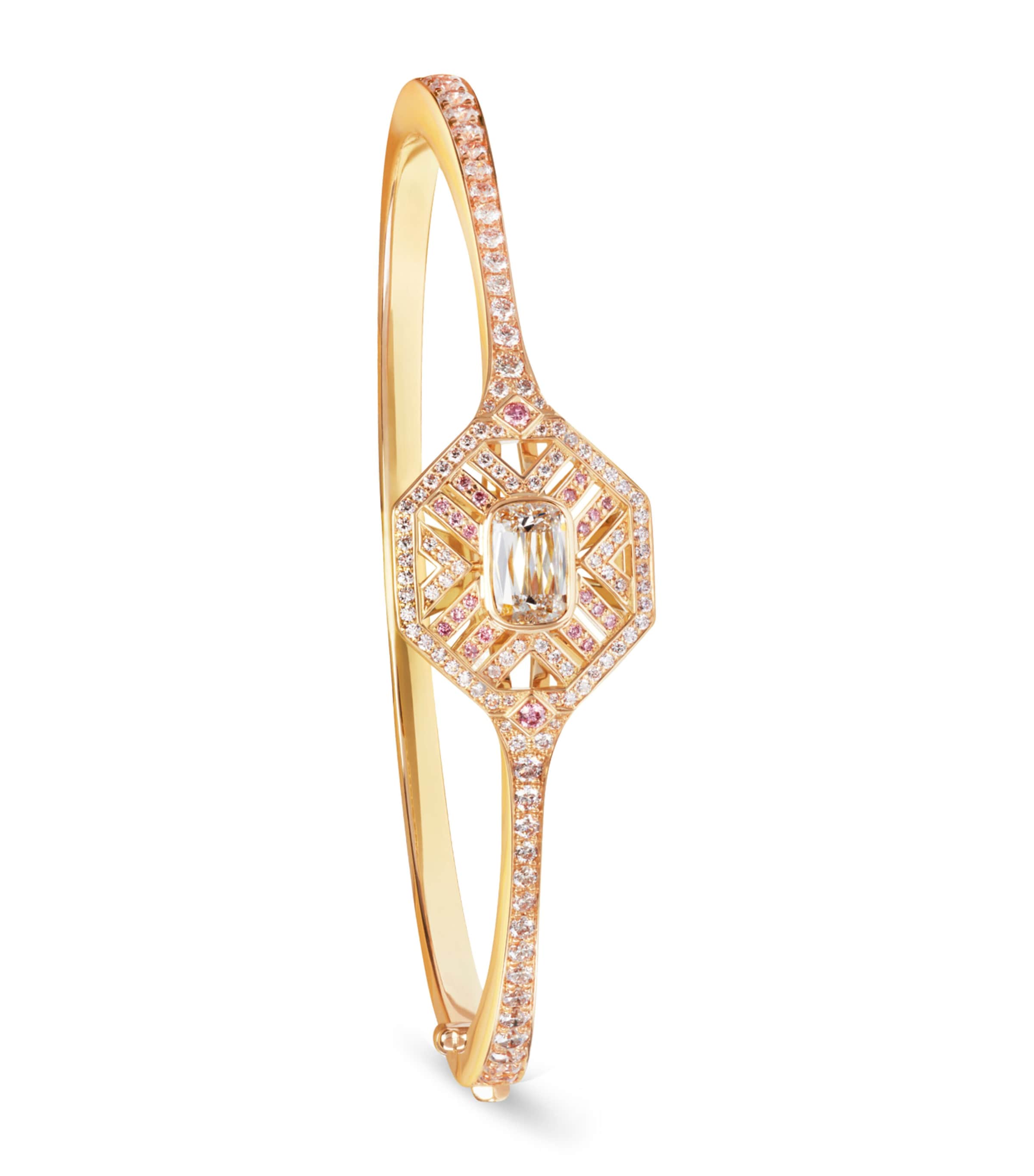 Boodles Yellow Gold and Ashoka Diamond Fifth Avenue Bangle | Harrods UK