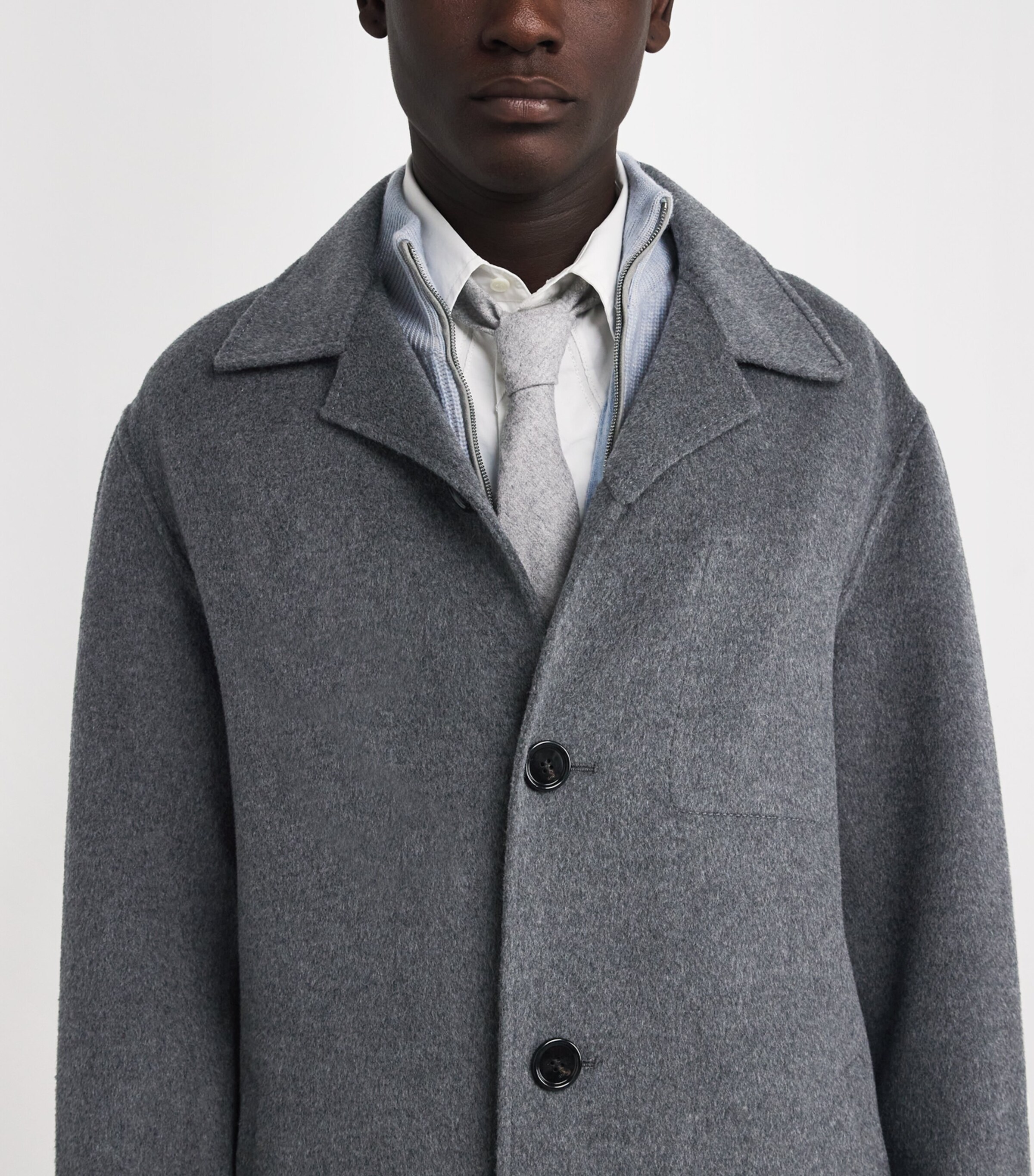 AMI Paris Black Wool-Cashmere Overcoat | Harrods UK